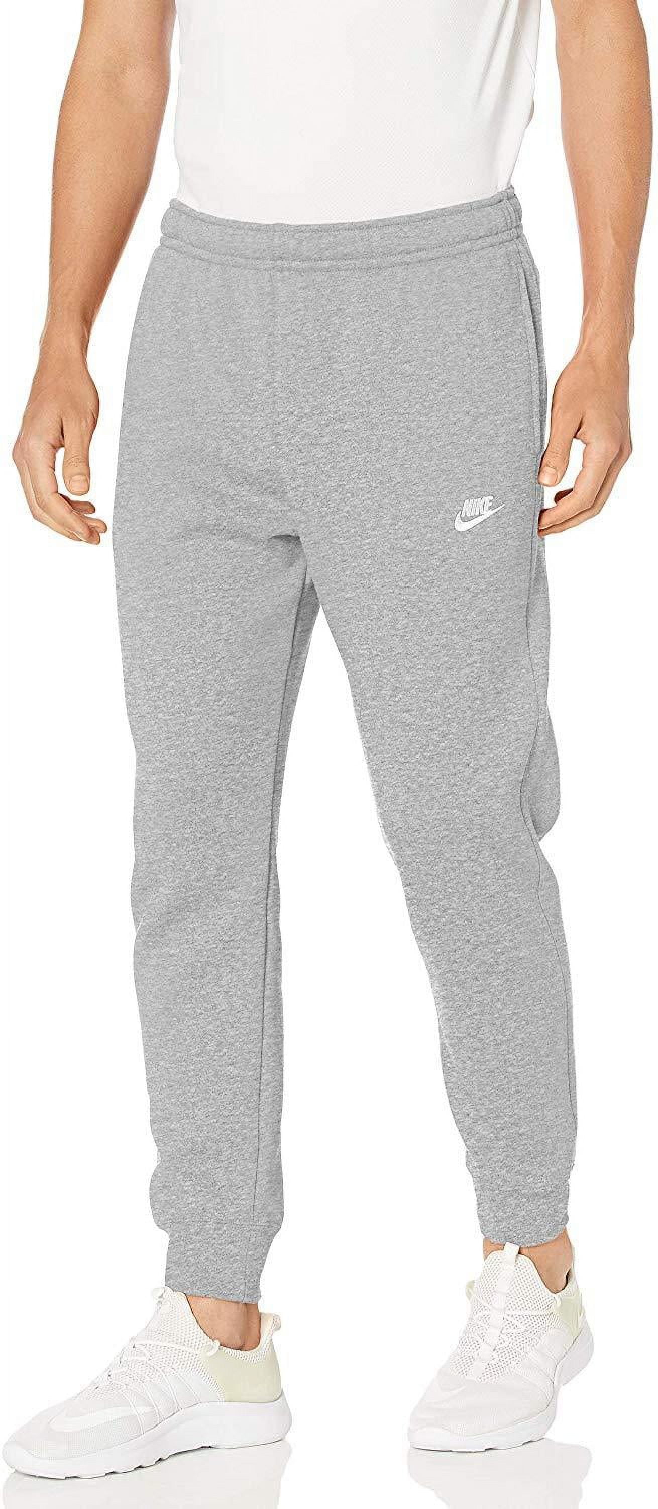 Men's Nike Dk Grey Heather/Matte Silver/Wht Sportswear Club Joggers ...