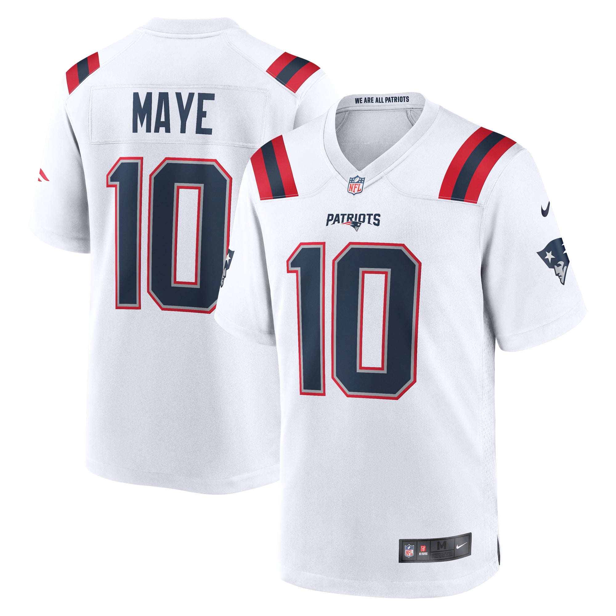 Men's Nike Drake Maye White New England Patriots Player Game Jersey ...