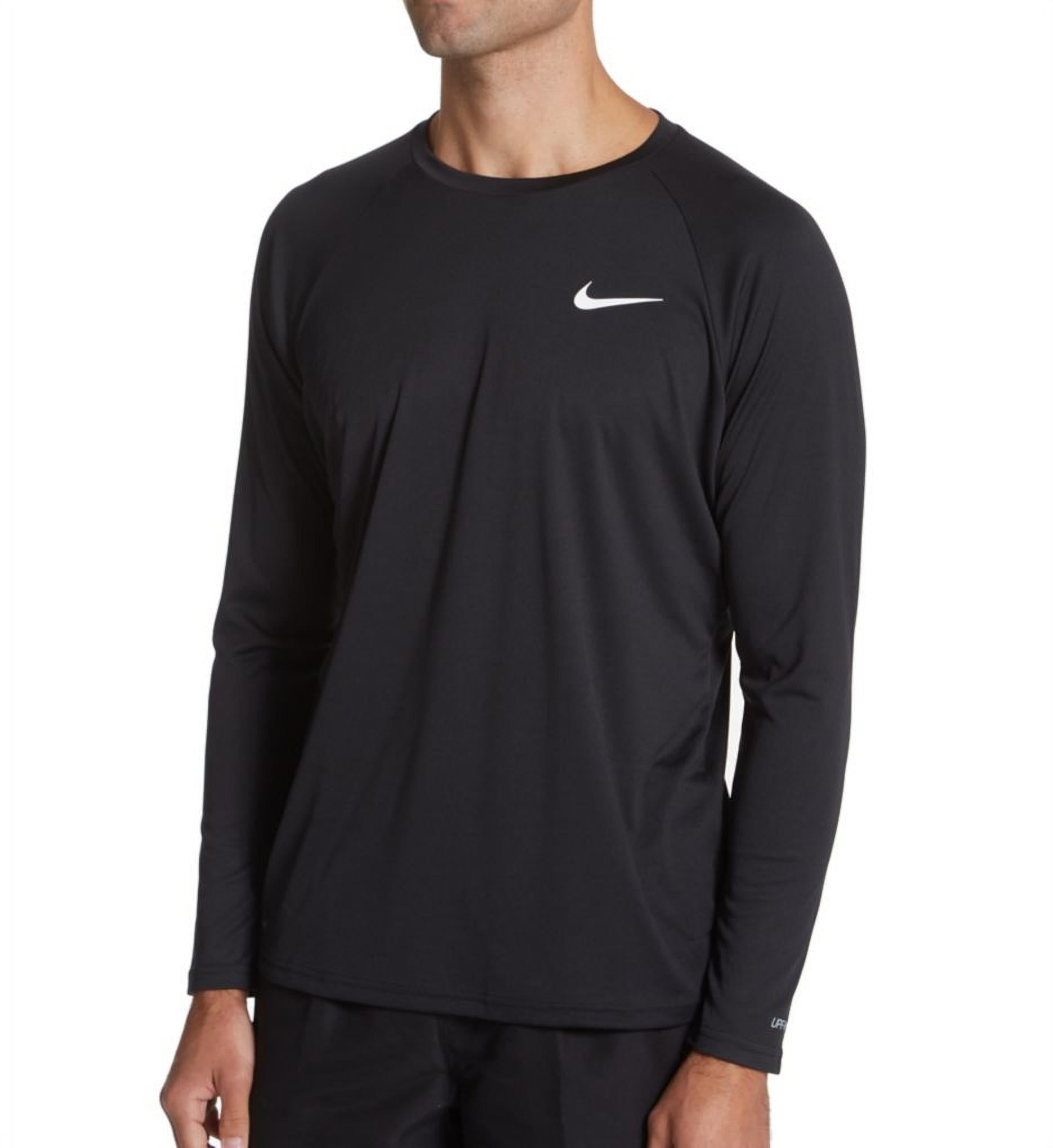Men's Nike ESSA587 Dri-Fit Long Sleeve Rashguard (Black XL) - Walmart.com