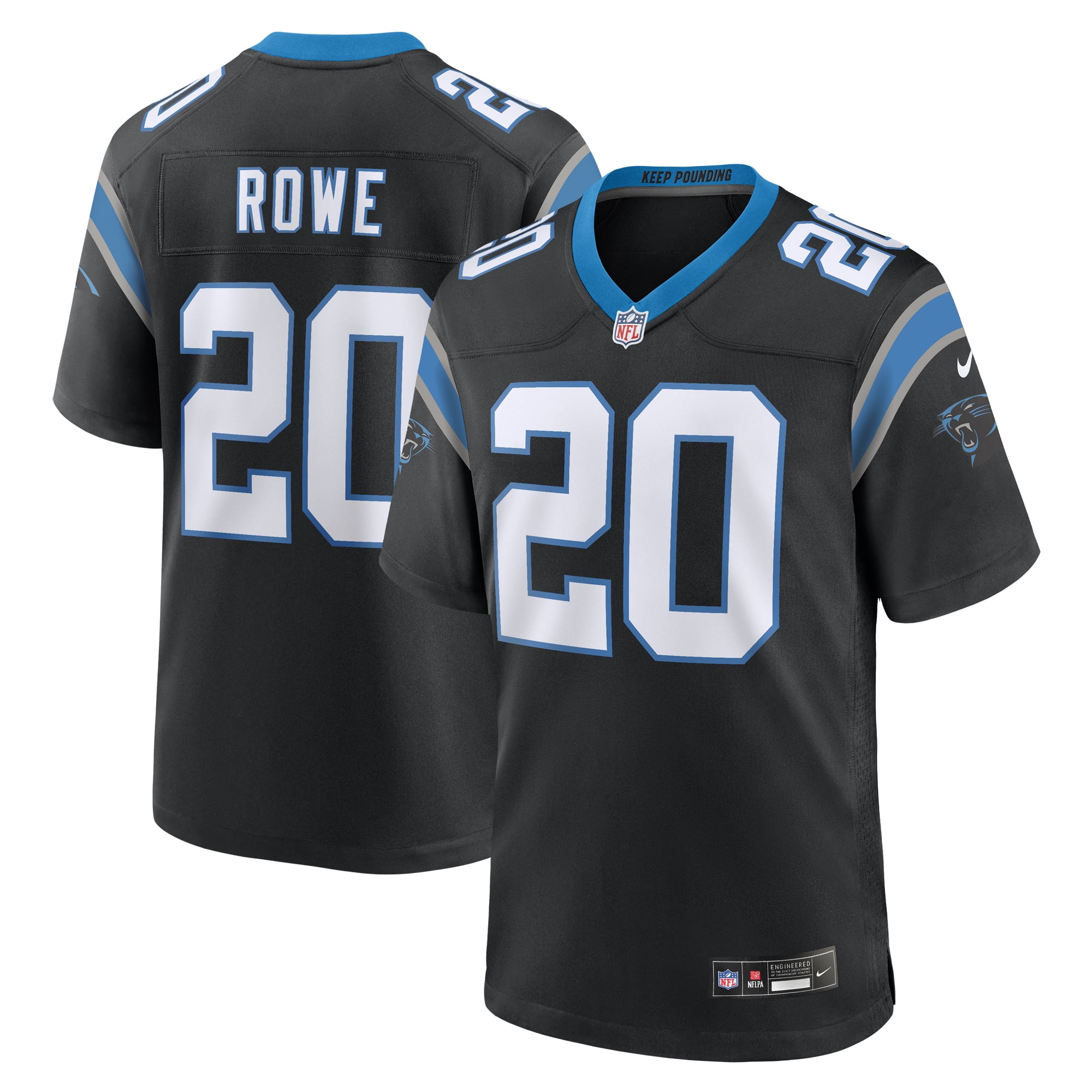 Men's Nike Eric Rowe Black Carolina Panthers Team Game Jersey - Walmart.com