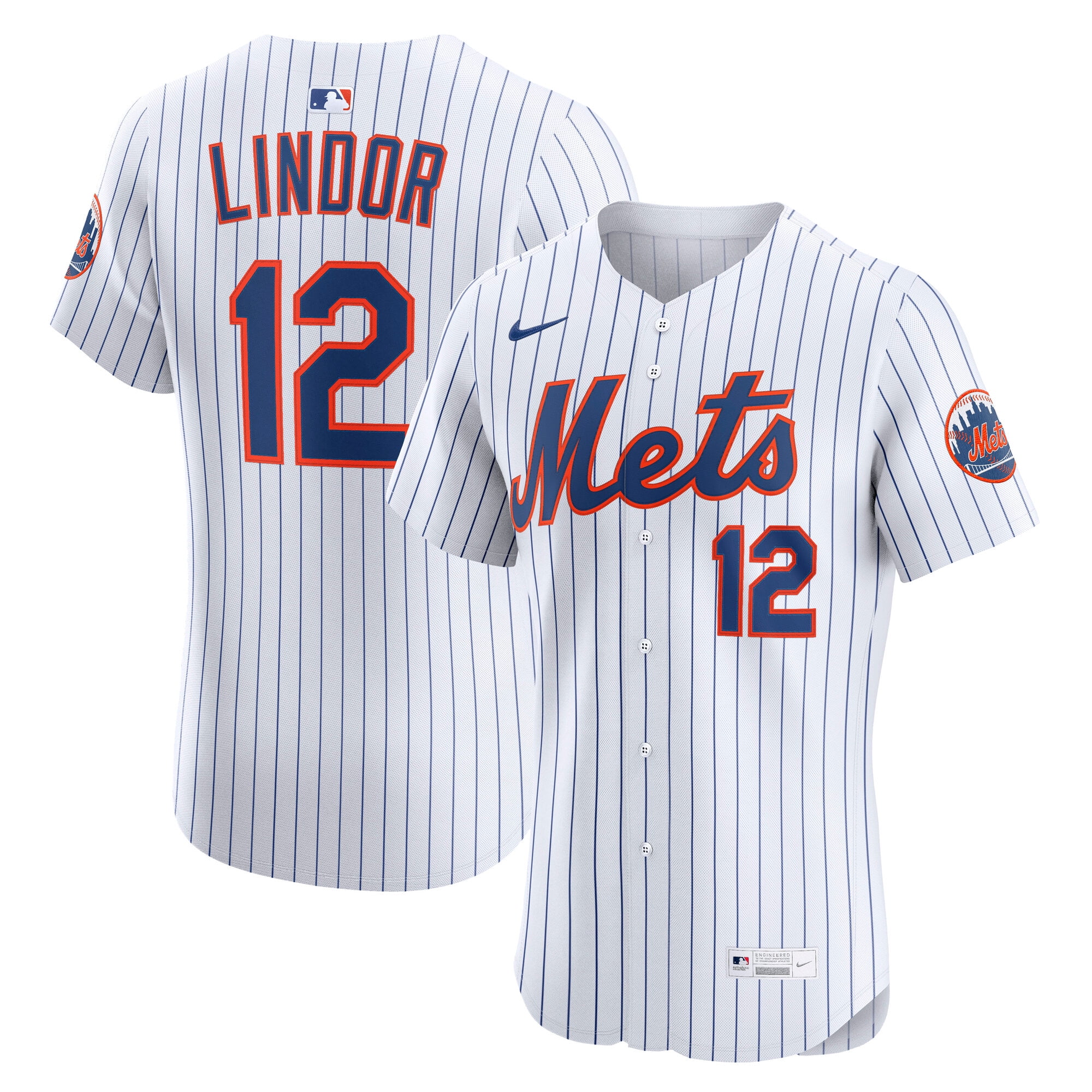 Men's Nike Francisco Lindor White New York Mets Home Elite Player ...