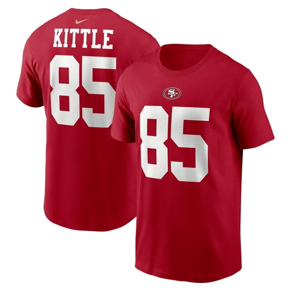 Men's San Francisco Kittle 85 Scarlet Alternate Stitched Player Game T ...