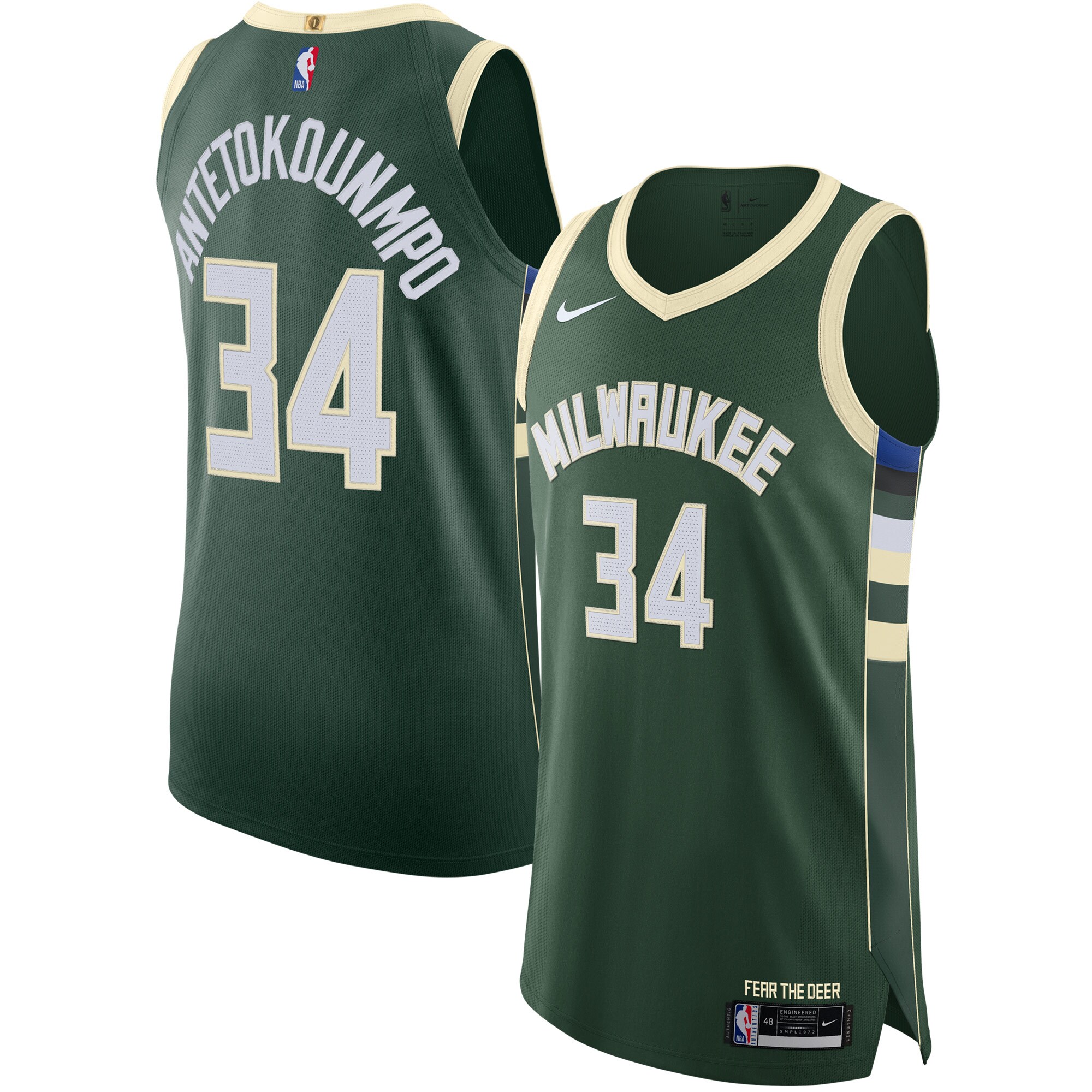Men's Nike Giannis Antetokounmpo Hunter Green Milwaukee Bucks Authentic ...