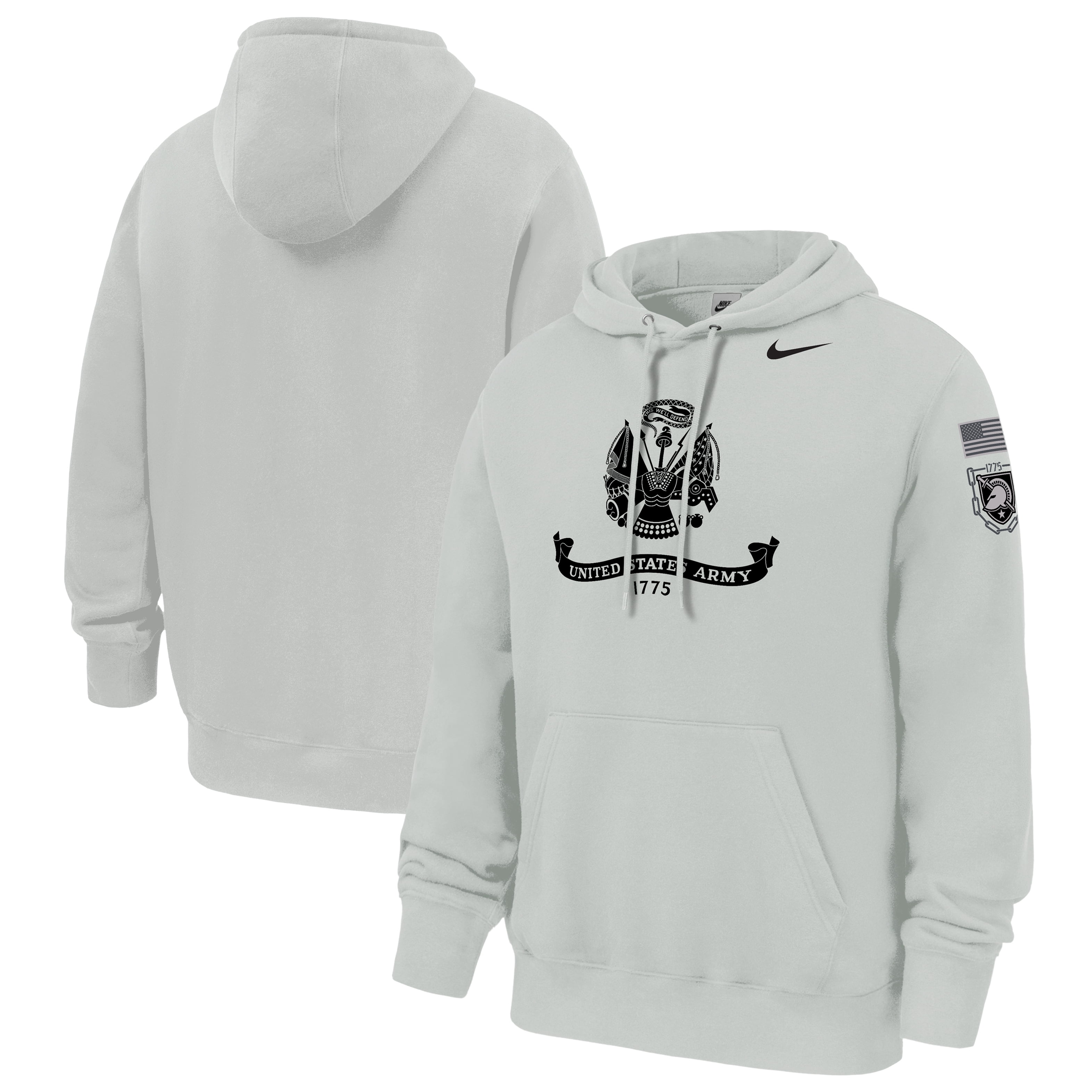 Men's Nike Gray Army Black Knights Army 250 Collection Club Fleece ...