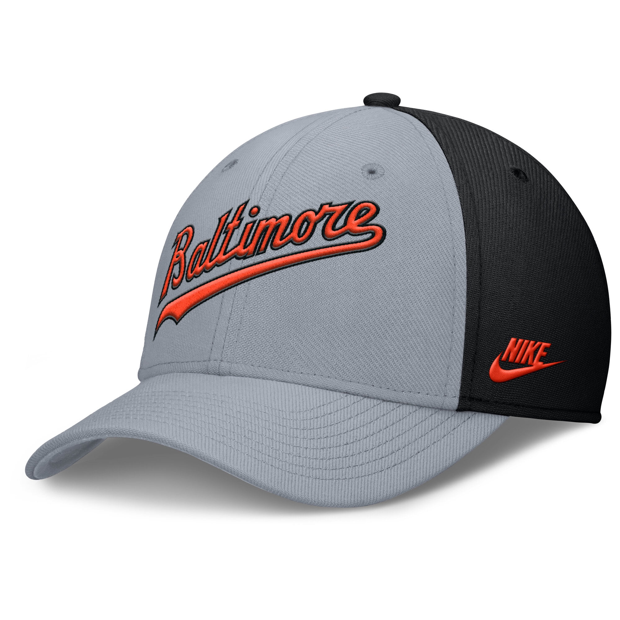 Men's Nike Gray/Black Baltimore Orioles Rise Swoosh Performance Flex ...