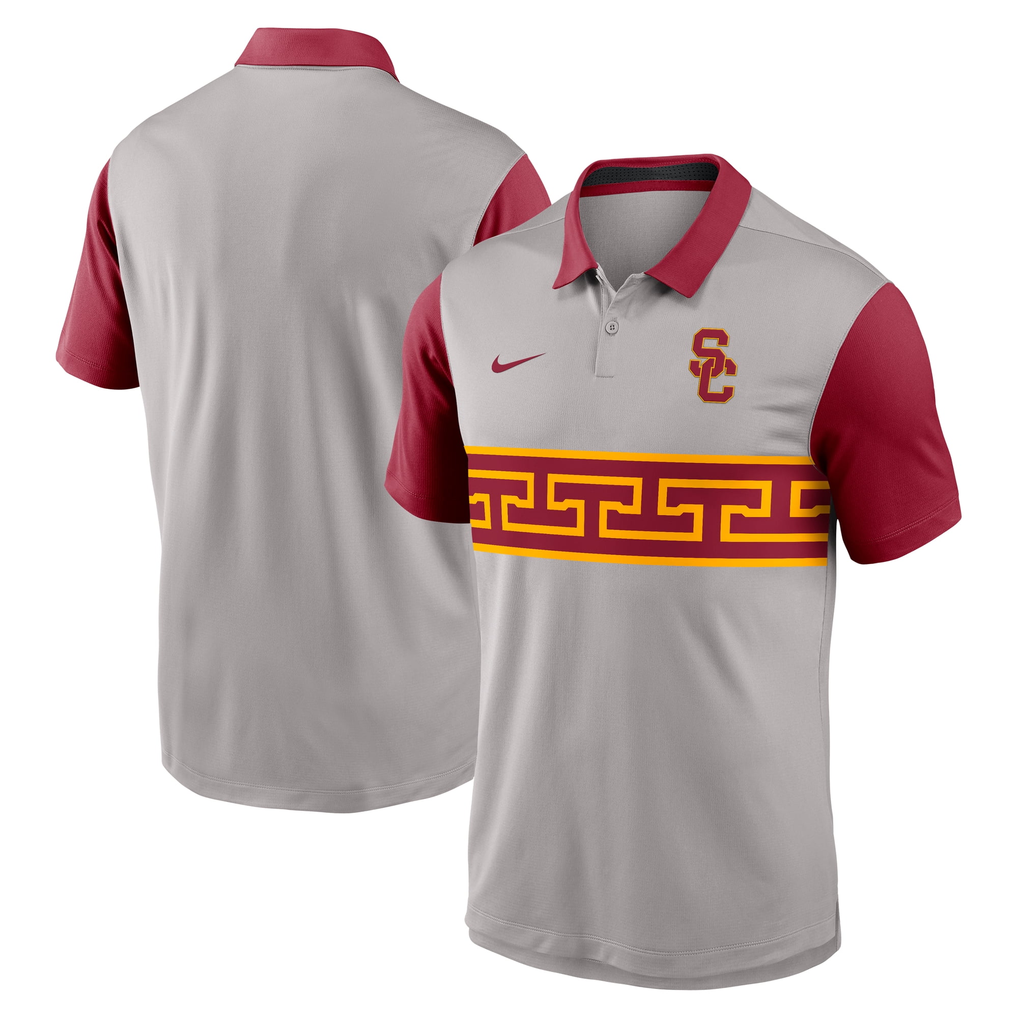 Men's Nike Gray/Cardinal USC Trojans Vapor Performance Polo - Walmart.com