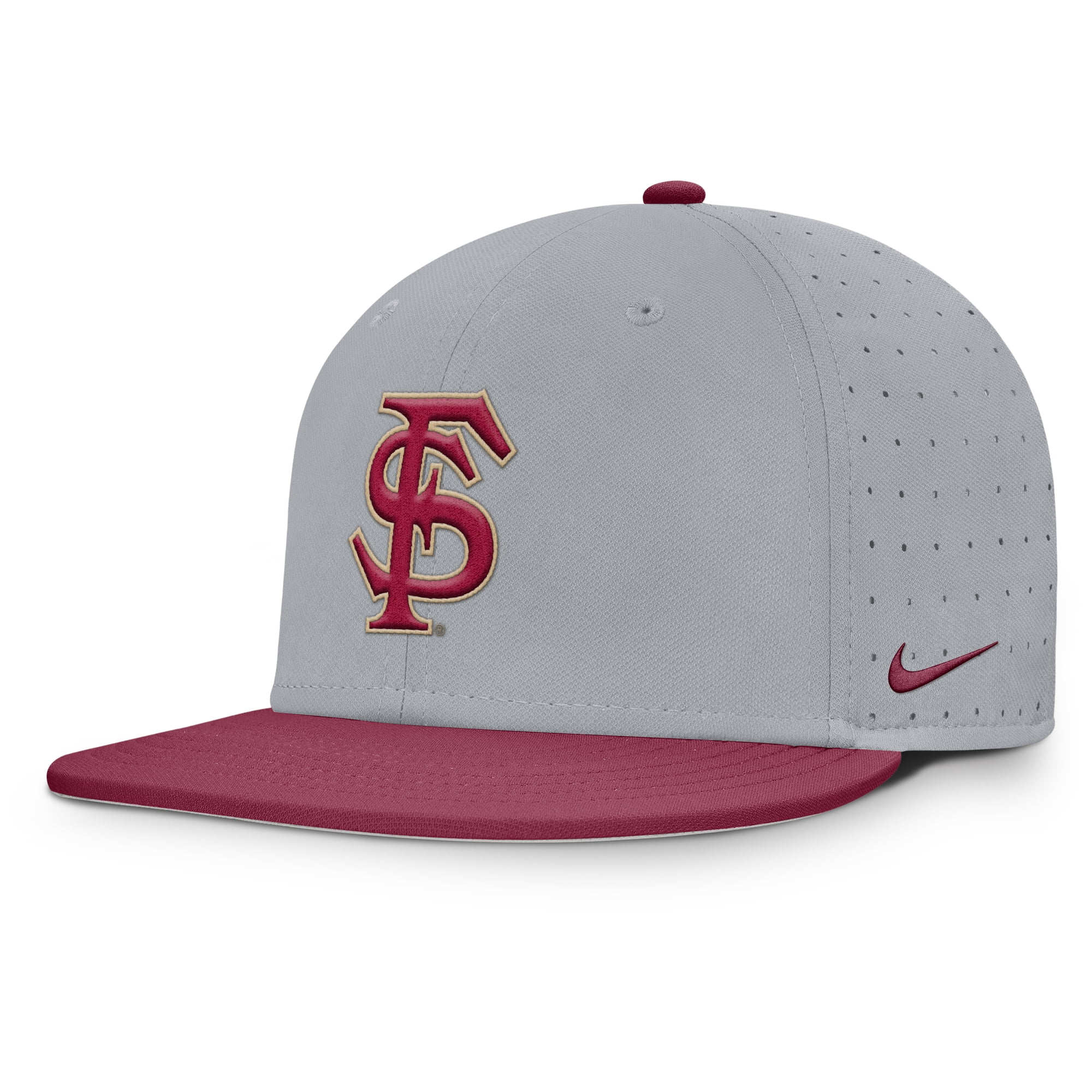 Men's Nike Gray Florida State Seminoles Dugout True Dri-FIT Fitted Hat ...