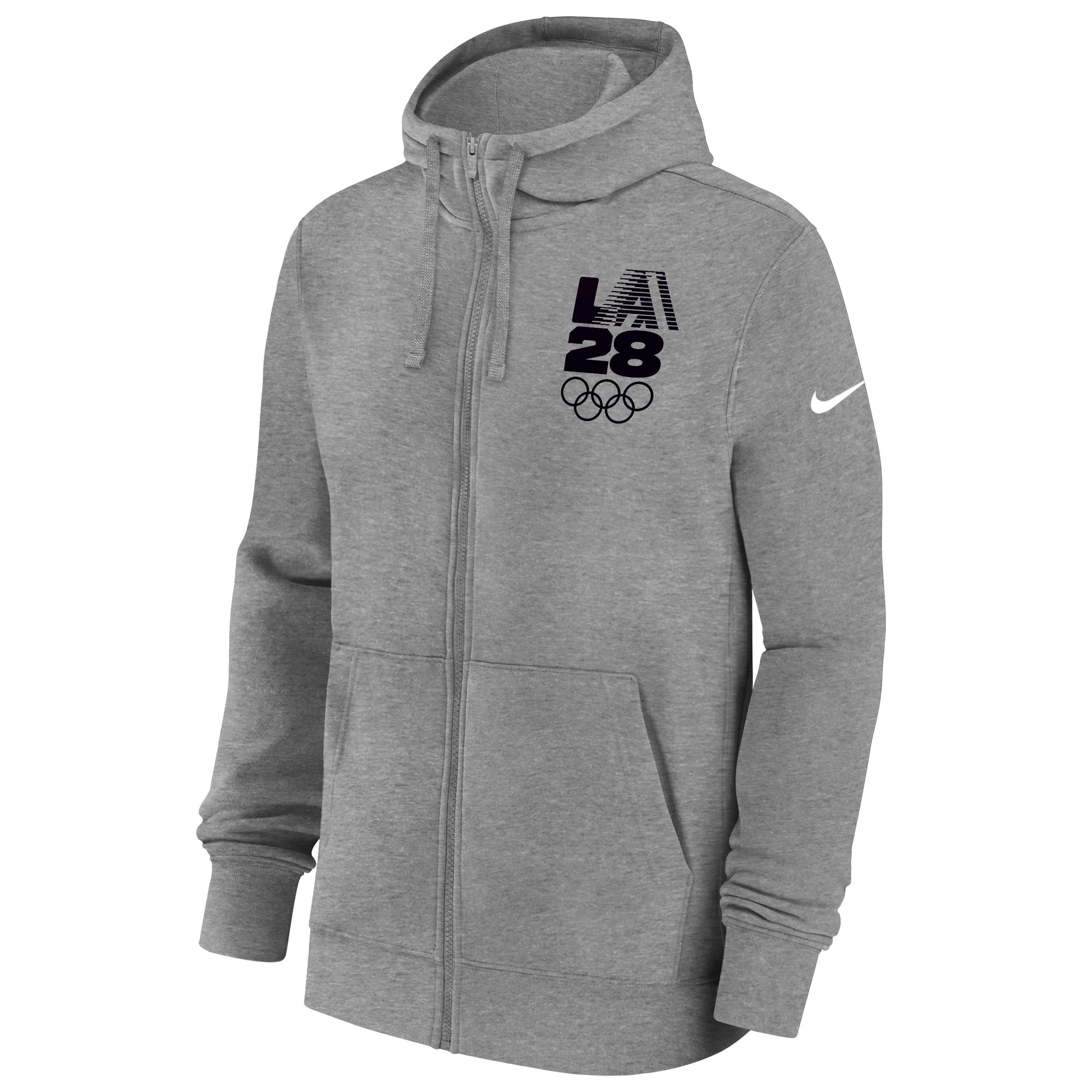Men's Nike Heather Gray LA 2028 Summer Olympics Club Fleece Full-Zip Hoodie - Walmart.com