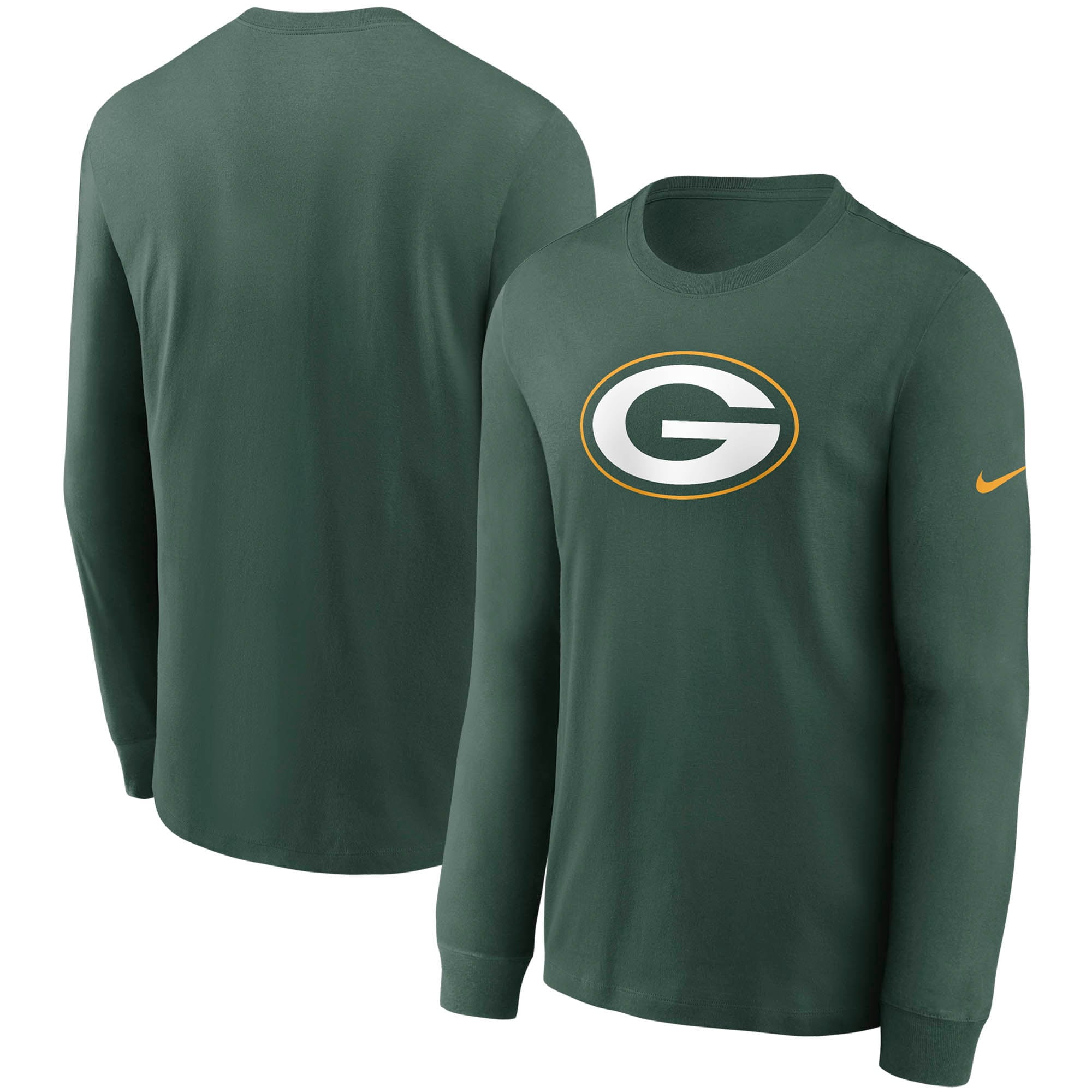 Men's Nike Green Green Bay Packers Primary Logo Long Sleeve T-Shirt ...