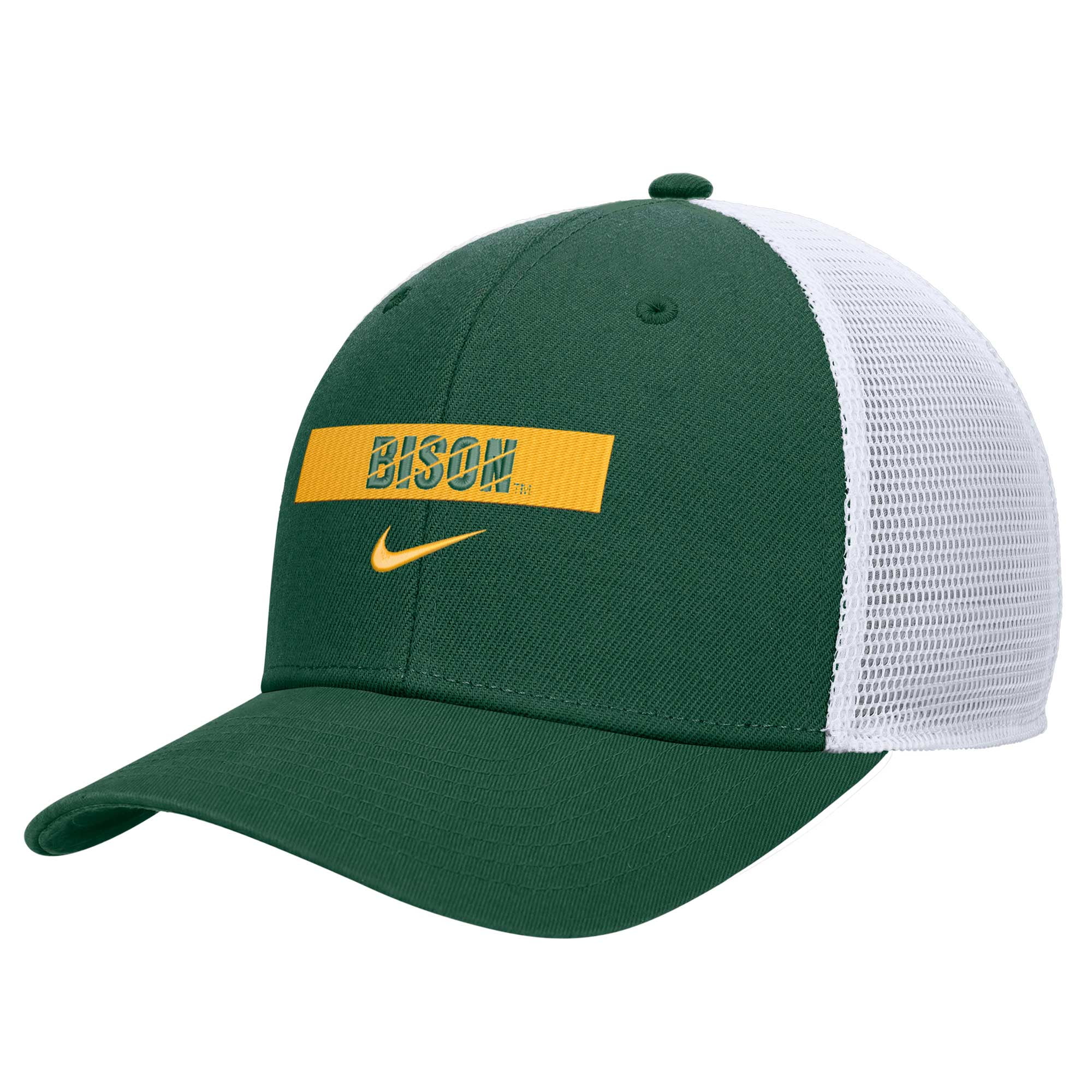 Men's Nike Green NDSU Bison 2024/25 Sideline Rise Trucker Adjustable ...