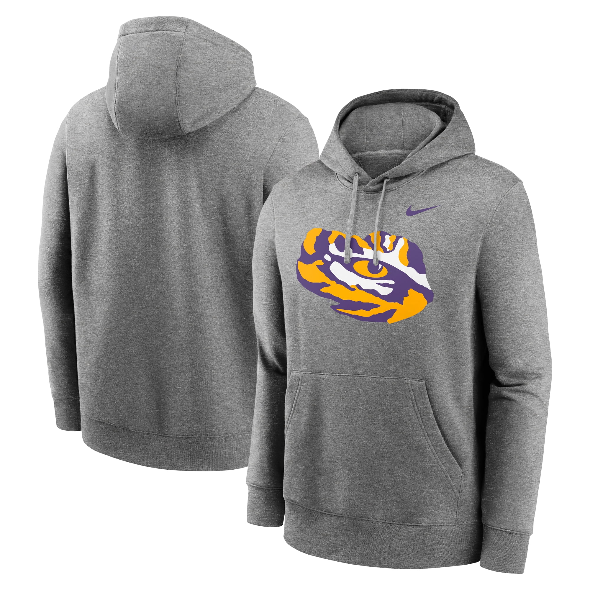 Men's Nike Heather Gray LSU Tigers Primetime Alternate Logo Club Fleece ...