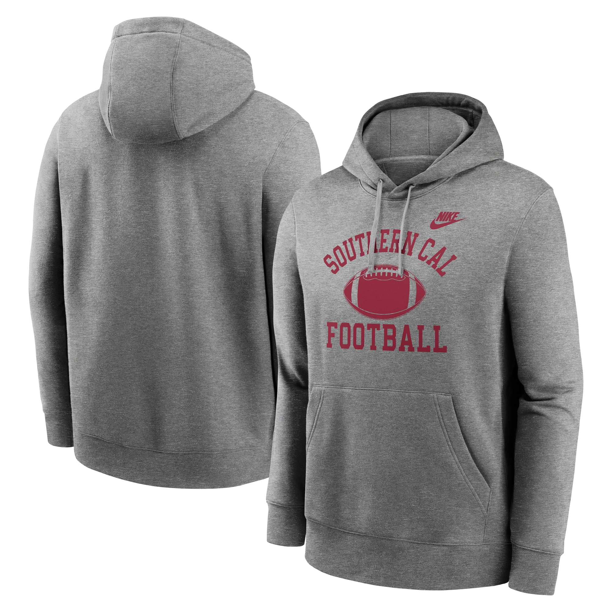 Men's Nike Heather Gray USC Trojans Legacy Football Icon Club Fleece ...