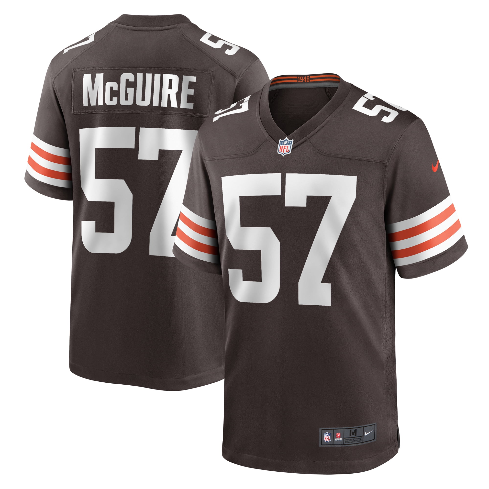 Men's Nike Isaiah McGuire Brown Cleveland Browns Team Game Jersey ...