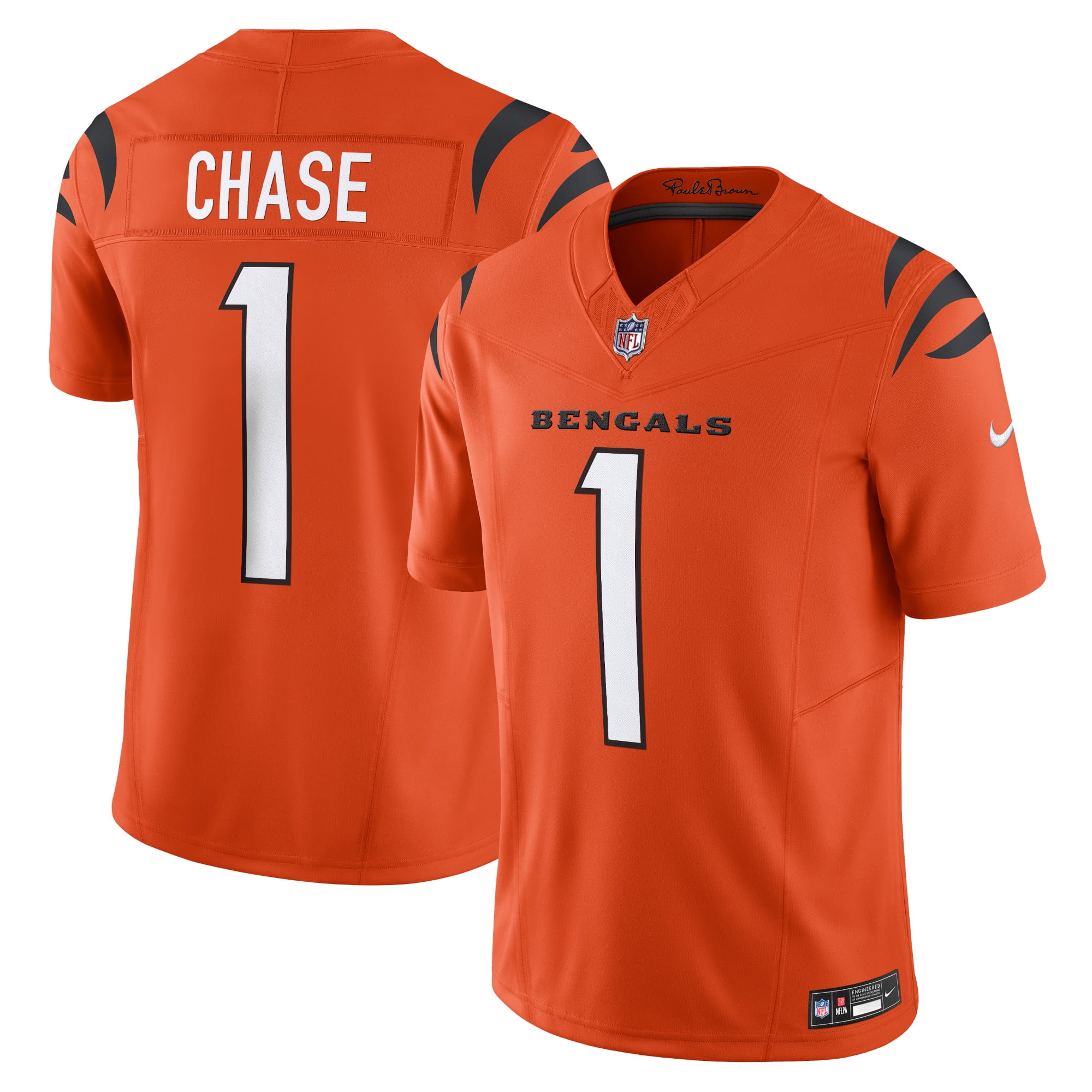 Men's Nike Ja'Marr Chase Orange Cincinnati Bengals Vapor F.U.S.E ...