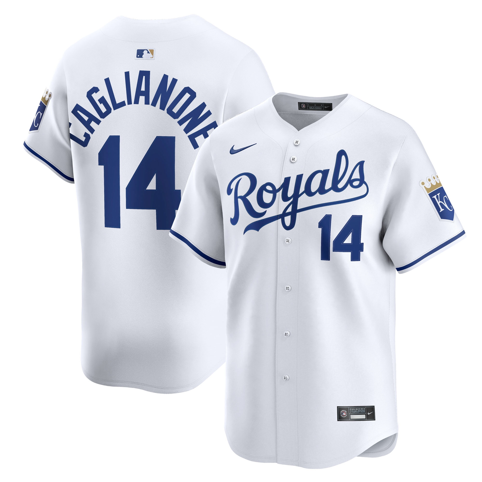 Men's Nike Jac Caglianone White Kansas City Royals Home Limited Player ...