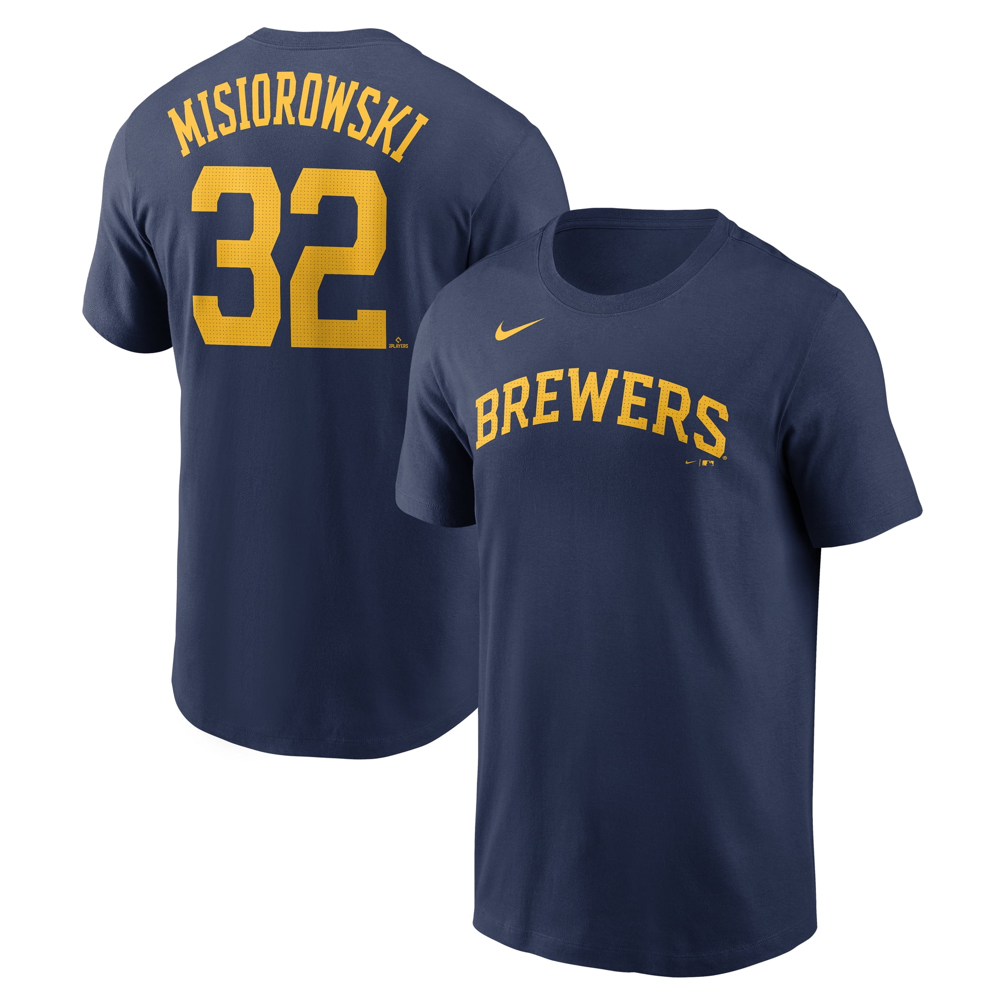 Men's Nike Jacob Misiorowski Navy Milwaukee Brewers Fuse Name & Number ...