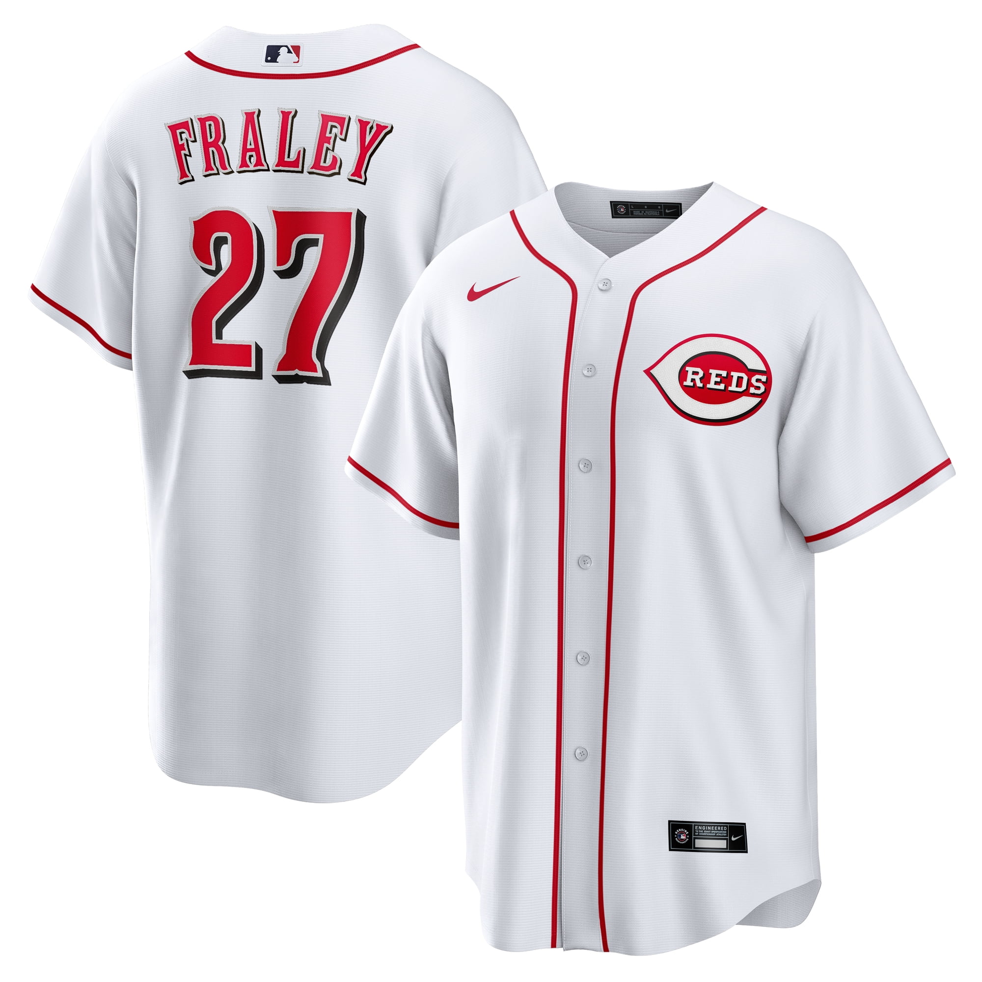 Men's Nike Jake Fraley White Cincinnati Reds Home Replica Jersey ...