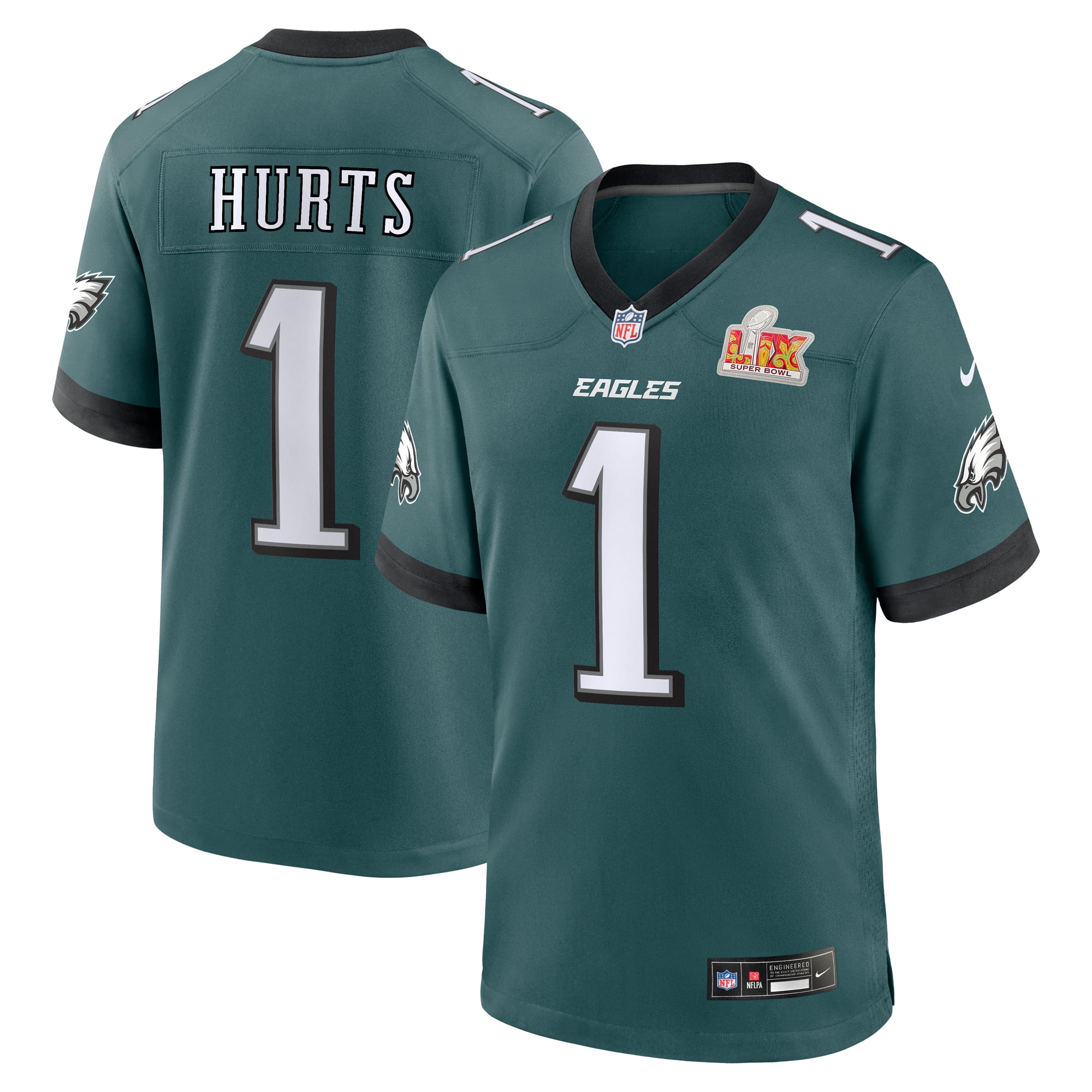 Men's Nike Jalen Hurts Midnight Green Philadelphia Eagles Super Bowl ...