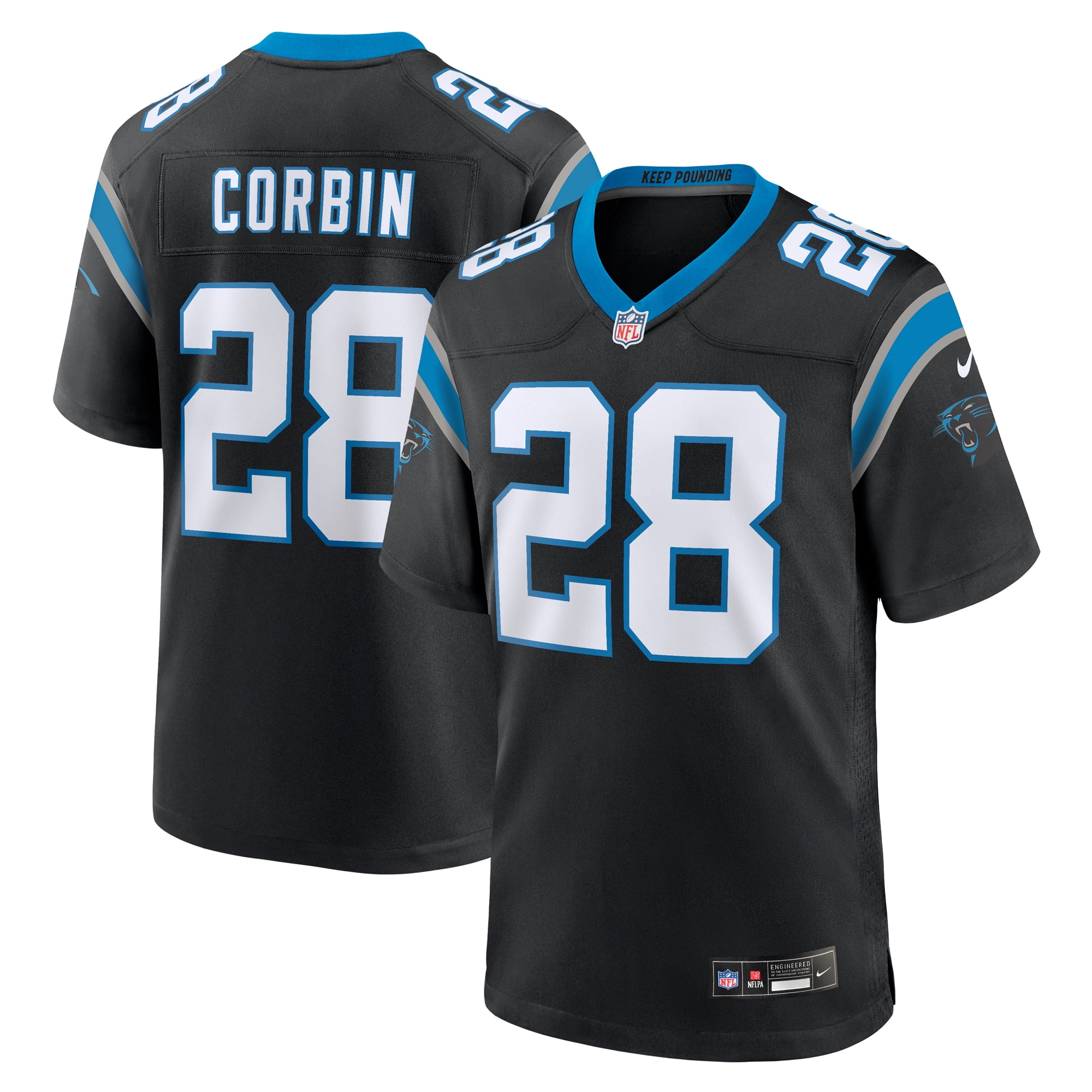 Men's Nike Jashaun Corbin Black Carolina Panthers Team Game Jersey - Walmart.com