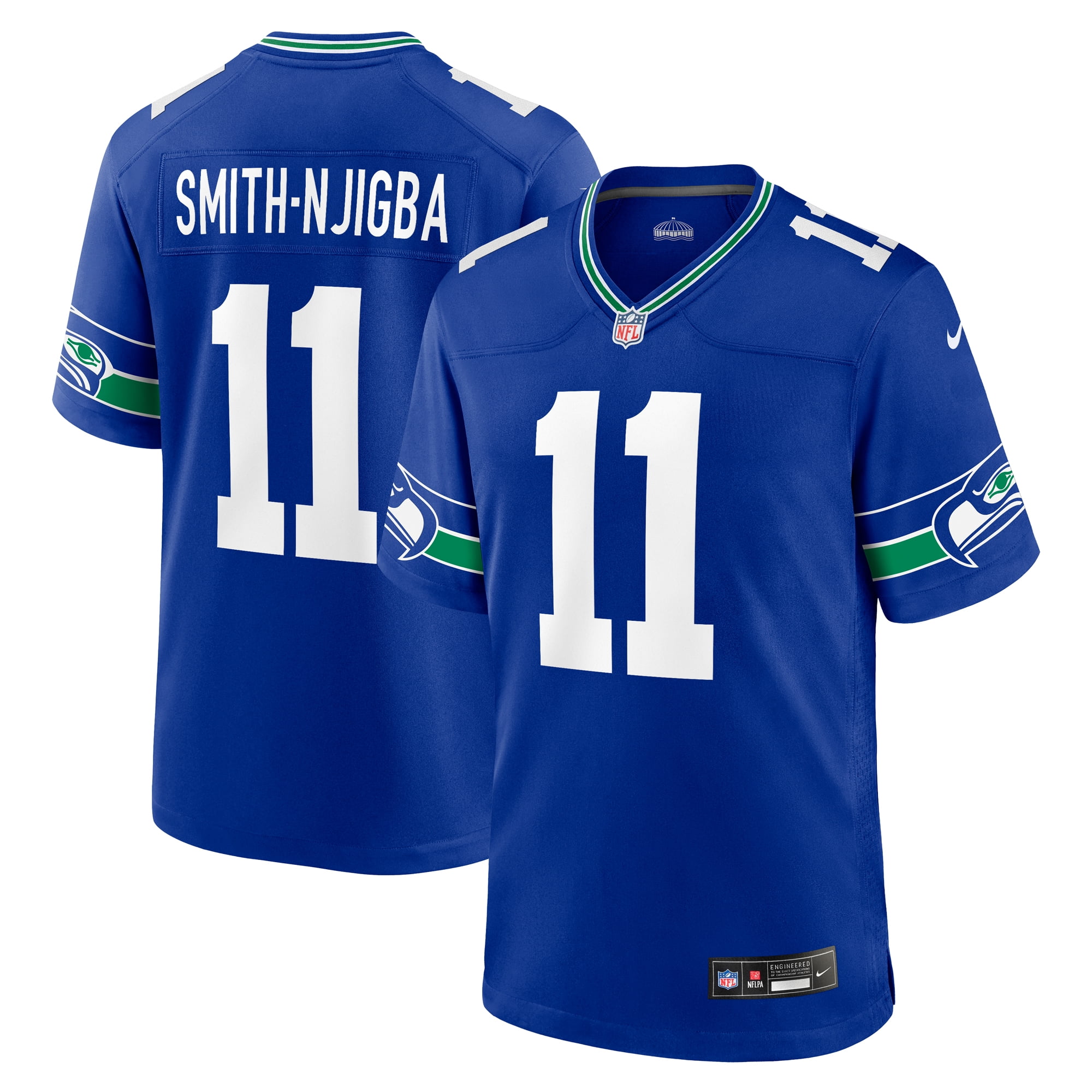 Men's Nike Jaxon Smith-Njigba Royal Seattle Seahawks Throwback Player ...
