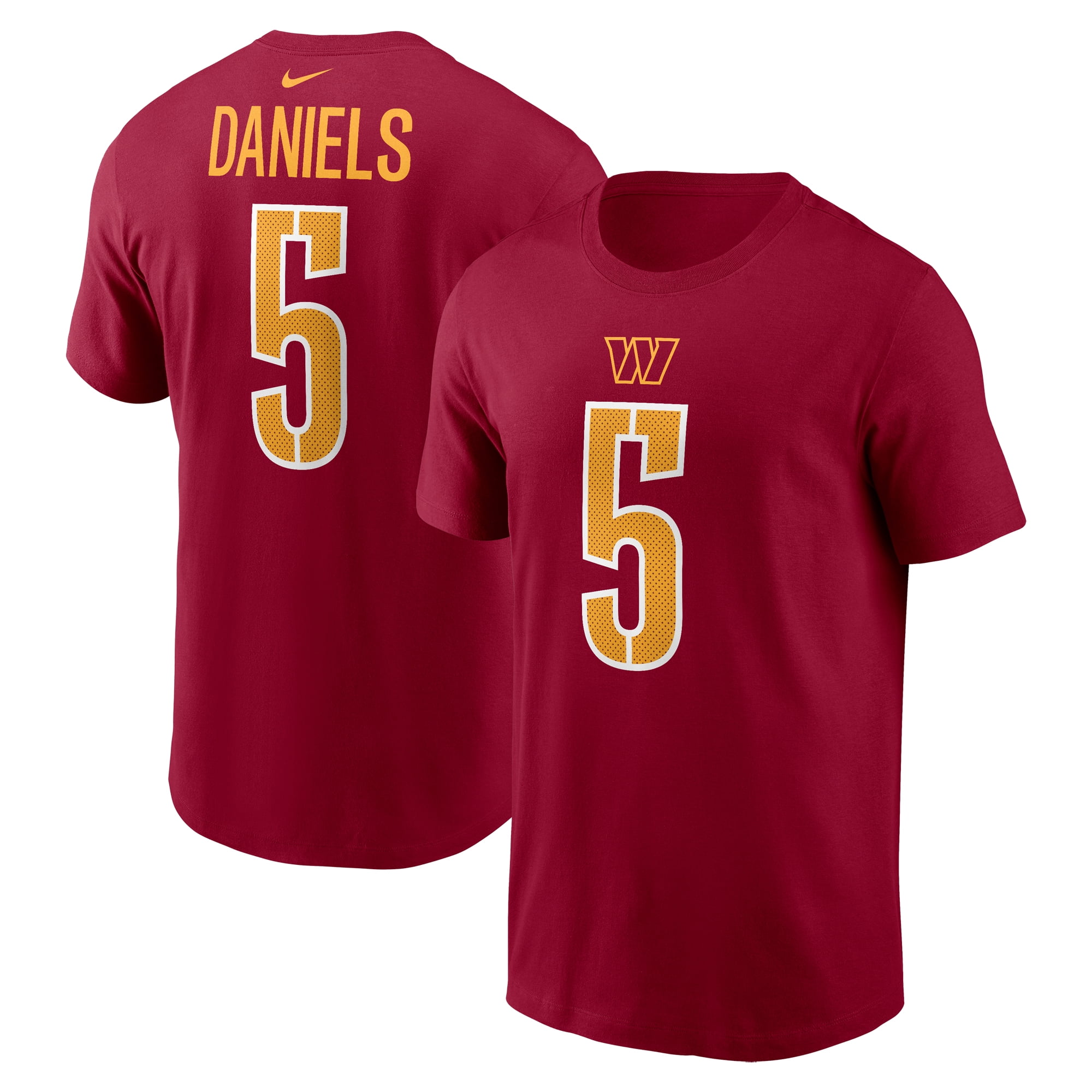 Men's Nike Jayden Daniels Burgundy Washington Commanders Name & Number ...