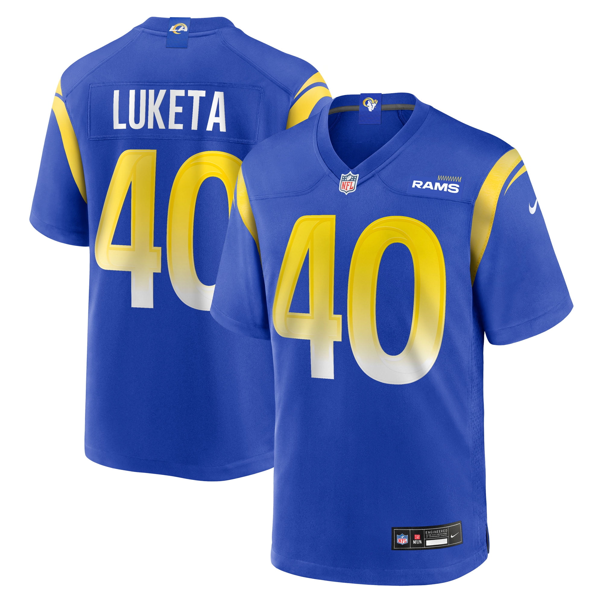 Men's Nike Jesse Luketa Royal Los Angeles Rams Team Game Jersey ...