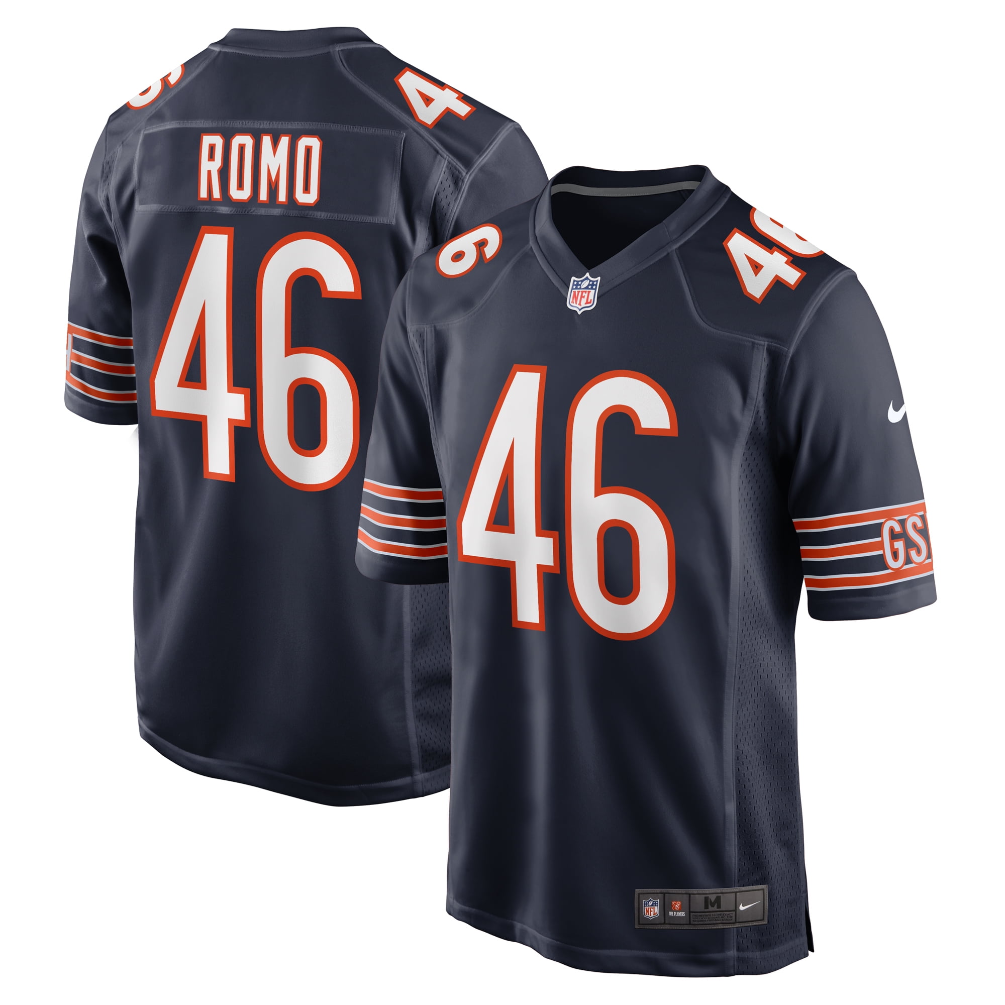 Men's Nike John Parker Romo Navy Chicago Bears Team Game Jersey ...
