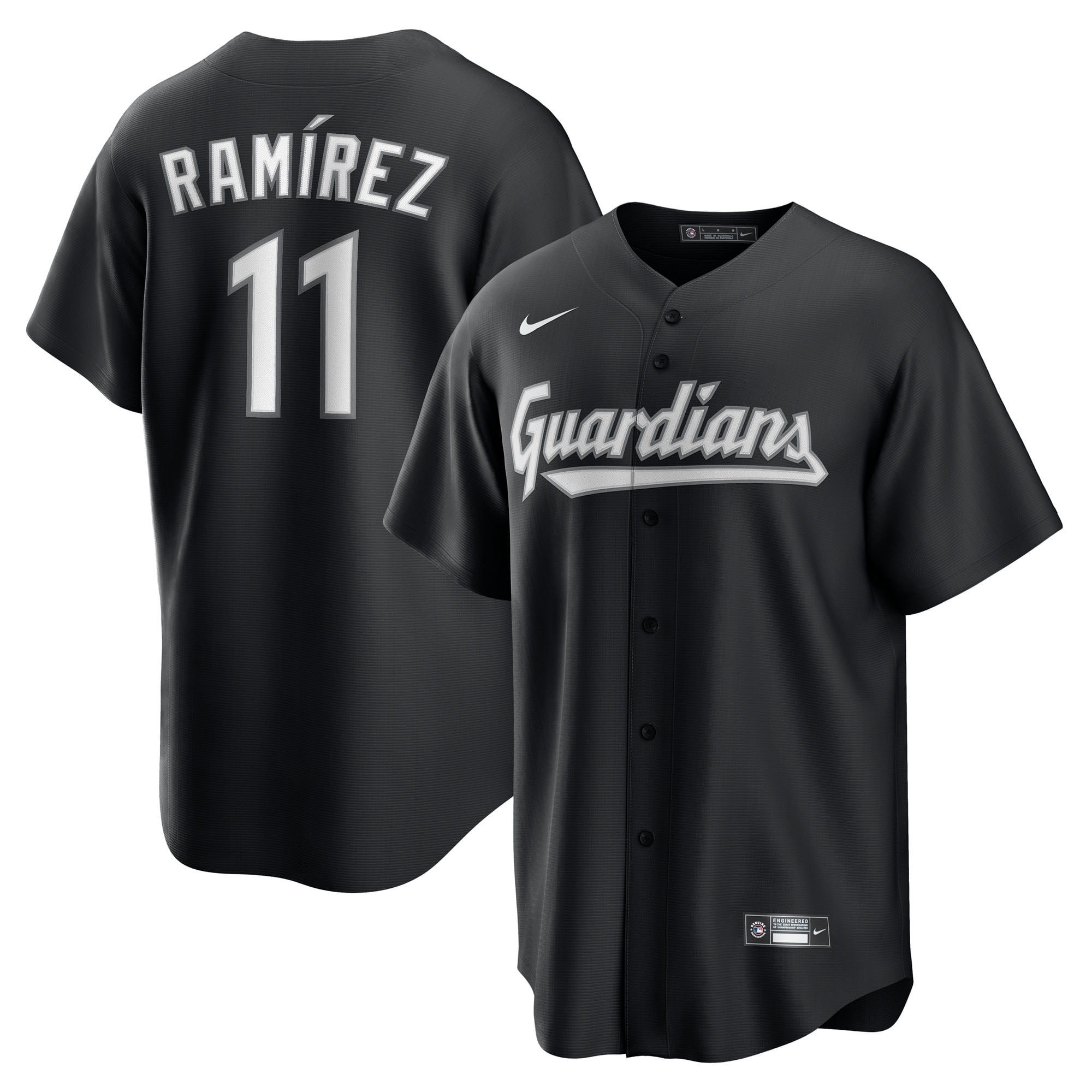 Men's Nike Jos- Ram-rez Black Cleveland Guardians Lights Out Replica Player Jersey - Walmart.com