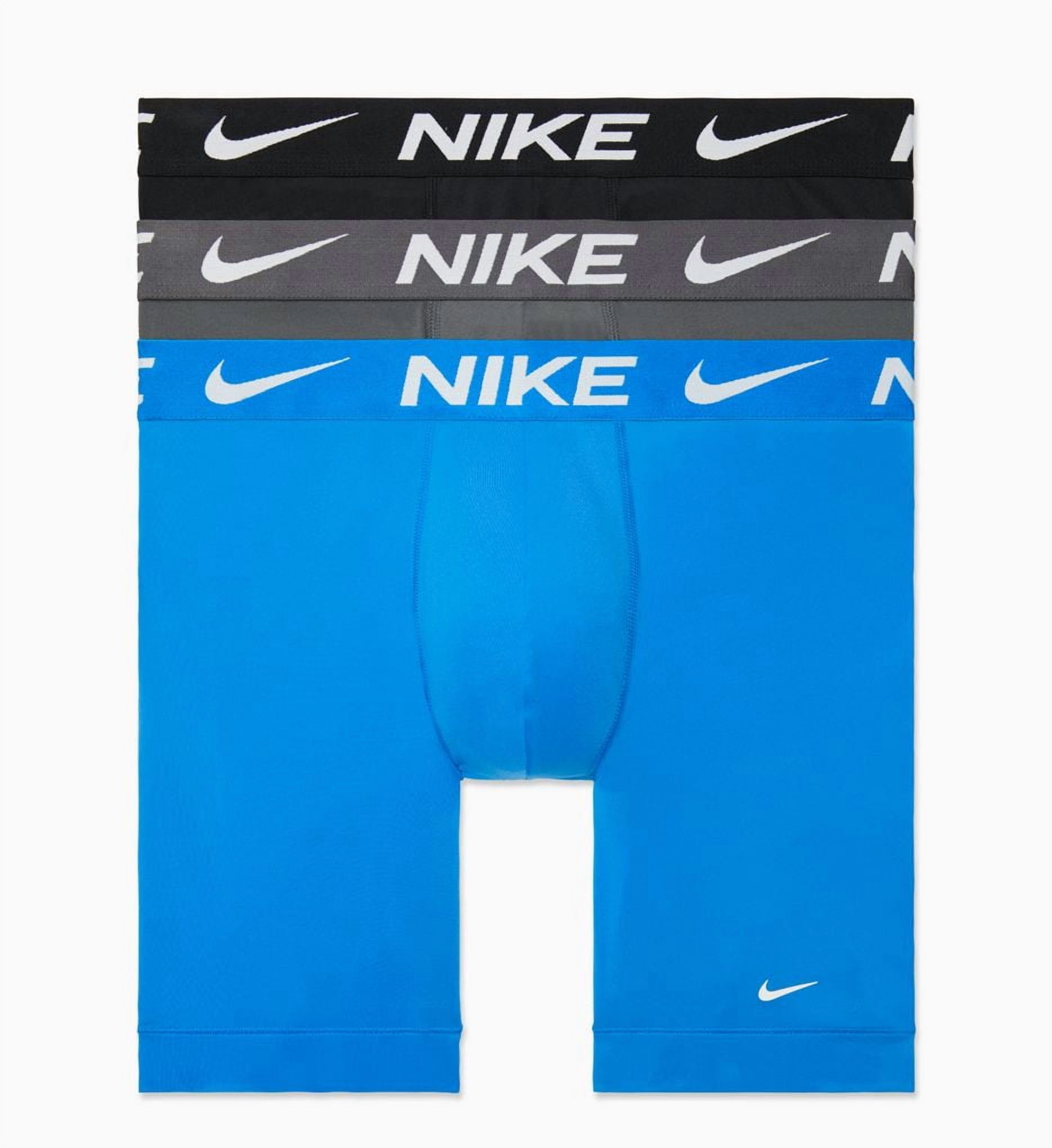 Men's Nike KE1158 Essential Micro Long Boxer Brief - 3 Pack (Blue/Dark ...
