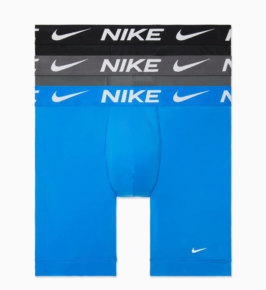 Men's Nike KE1158 Essential Micro Long Boxer Brief - 3 Pack (Blue/Dark ...