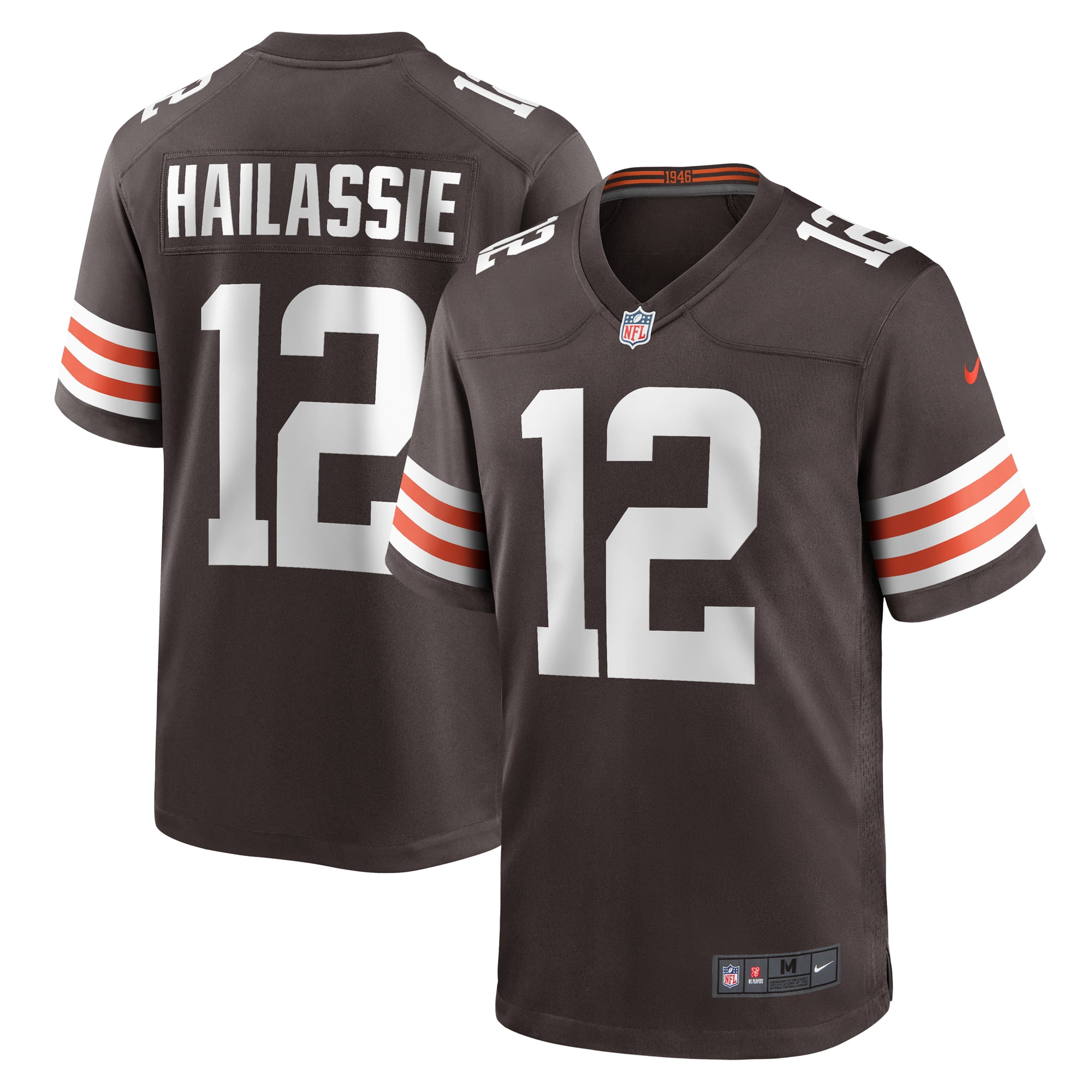 Men's Nike Kahlef Hailassie Brown Cleveland Browns Team Game Jersey ...