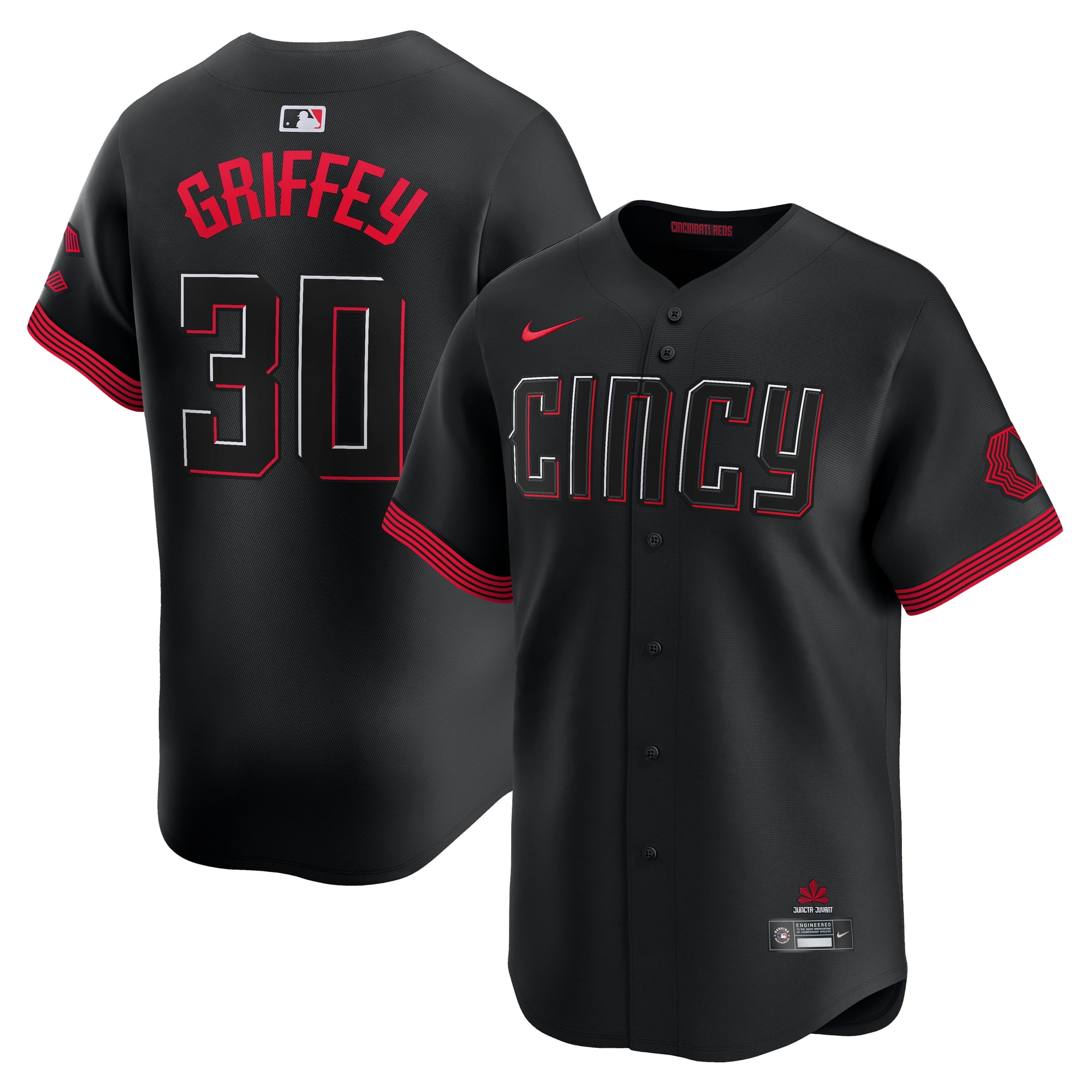 Men's Nike Ken Griffey Jr. Black Cincinnati Reds City Connect Retired ...