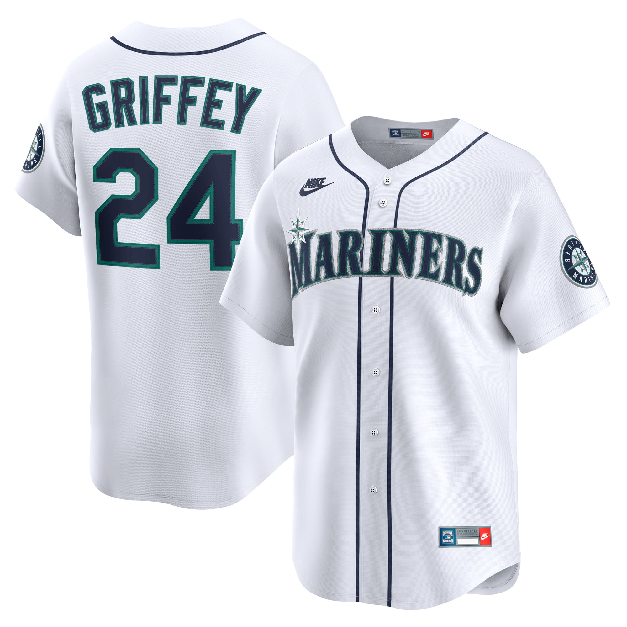 Men's Nike Ken Griffey Jr. White Seattle Mariners Throwback Cooperstown ...