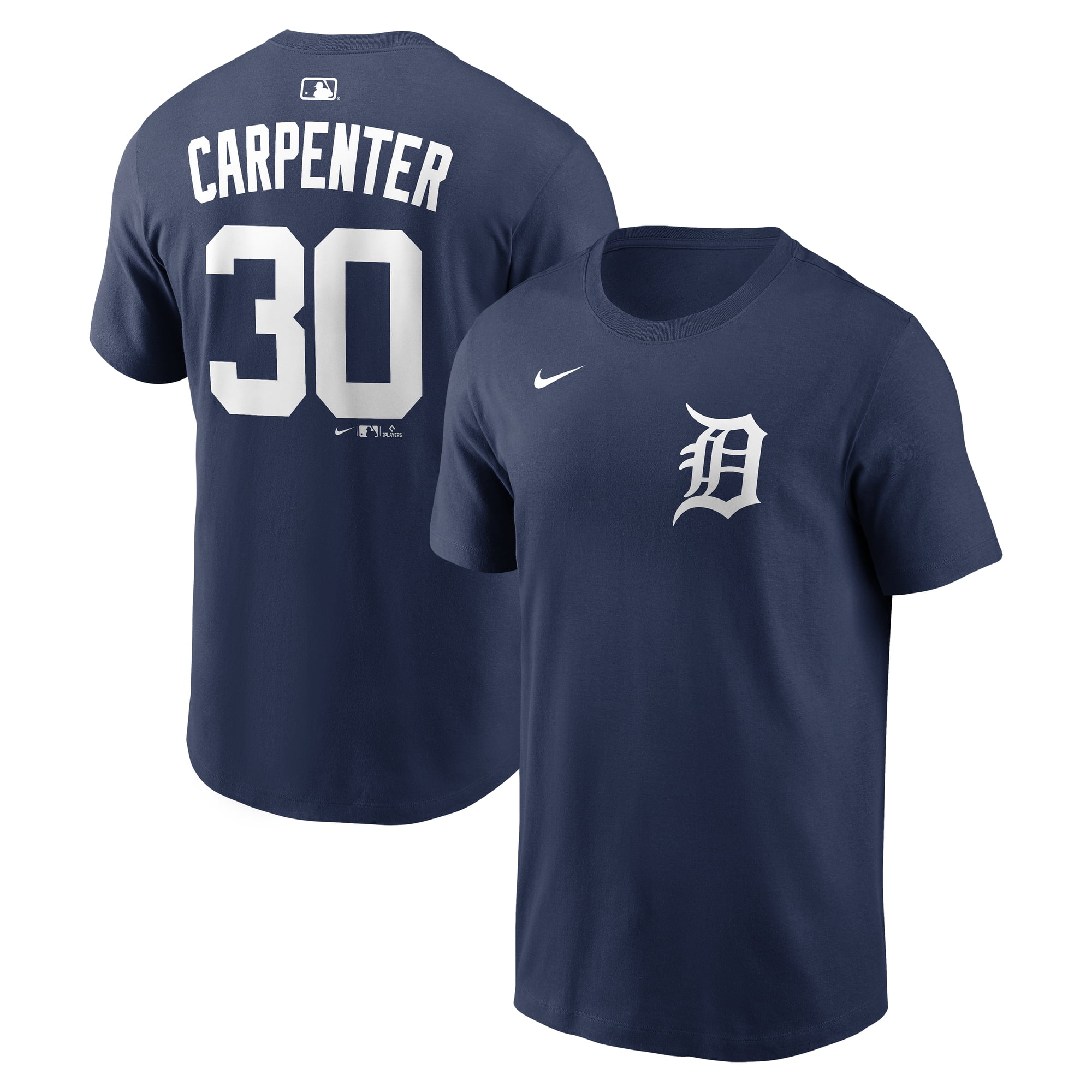 Men's Nike Kerry Carpenter Navy Detroit Tigers Home Name & Number T ...