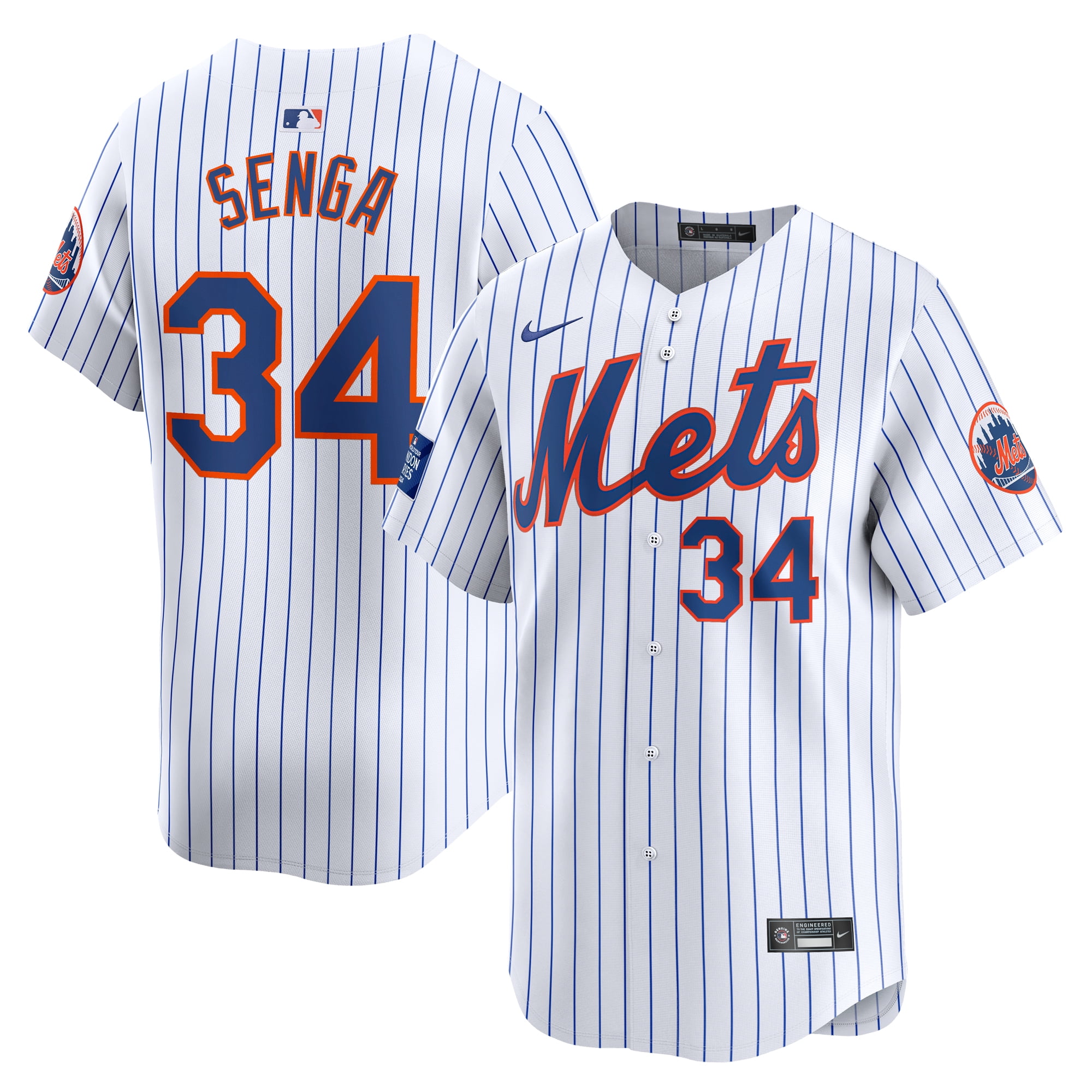 Men's Nike Kodai Senga White New York Mets 2024 MLB World Tour London Series Home Limited Player ...