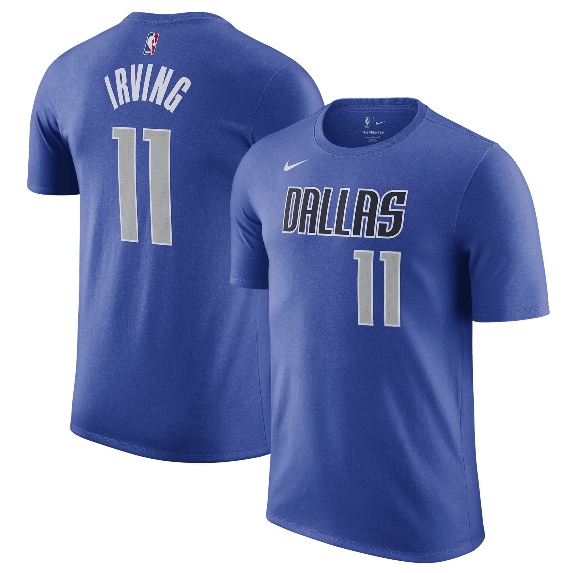 Men's Nike Kyrie Irving Blue Dallas Mavericks Icon Name & Number T ...
