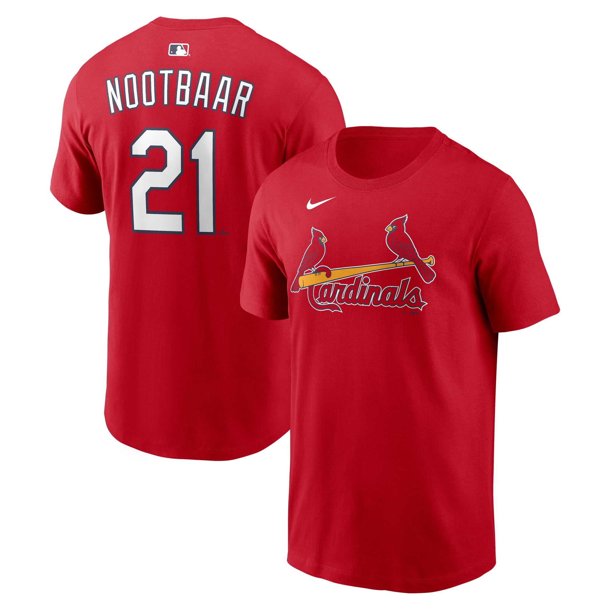 Men's Nike Lars Nootbaar Red St. Louis Cardinals Home Name & Number T ...