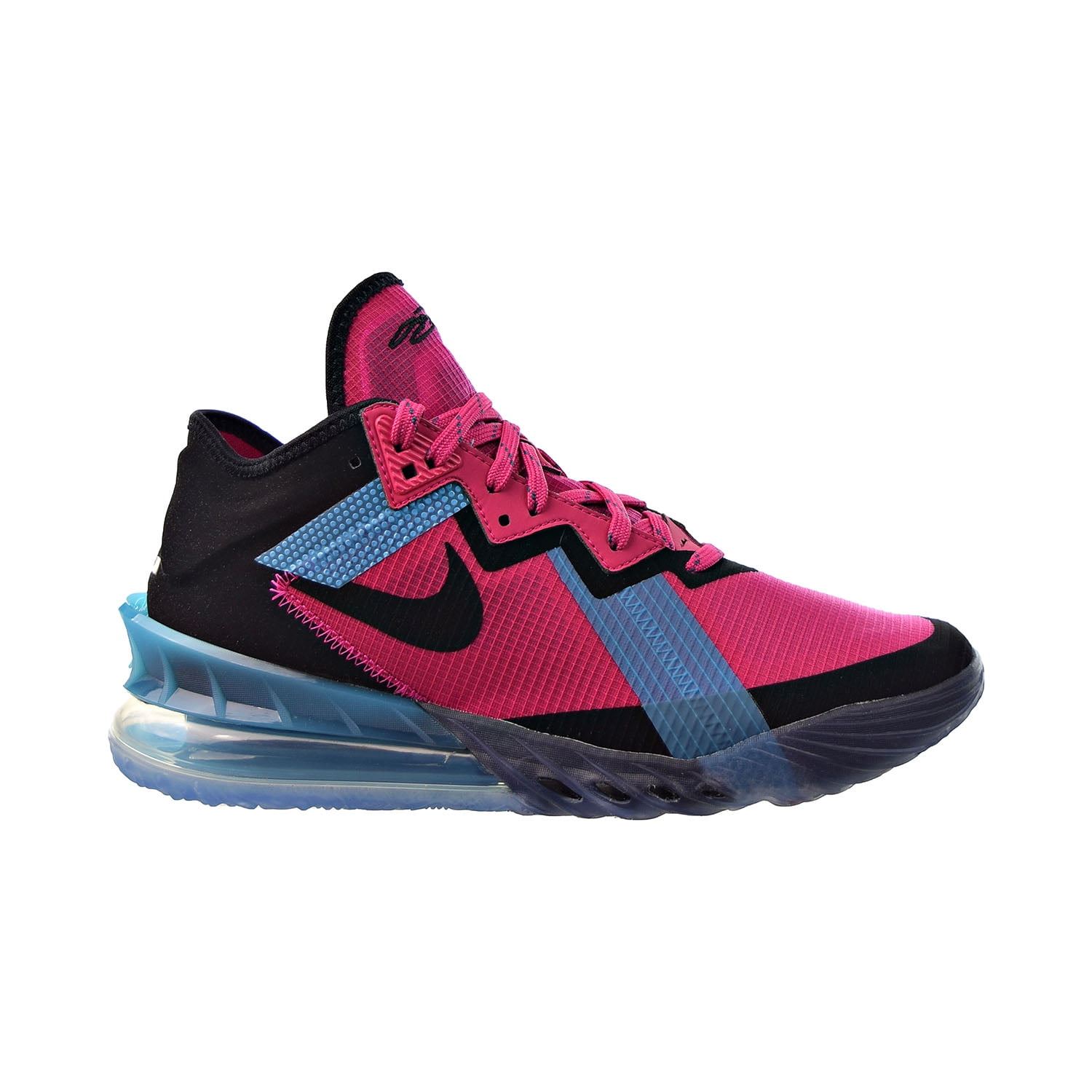 Men's Nike Lebron XVIII Low "Neon Light" Fireberry/Blk-Lt Blue Fury ...