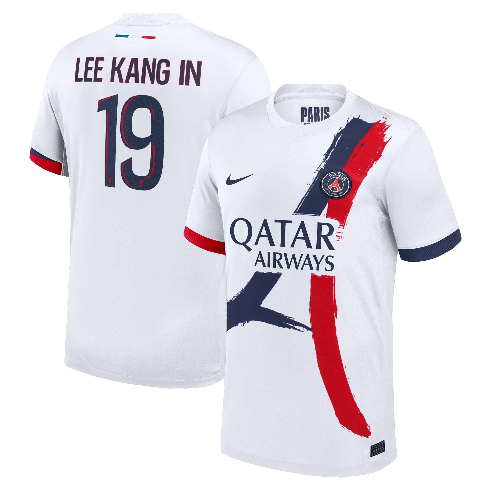 Men's Nike Lee Kang In White Paris Saint-Germain 2024/25 Away Authentic ...