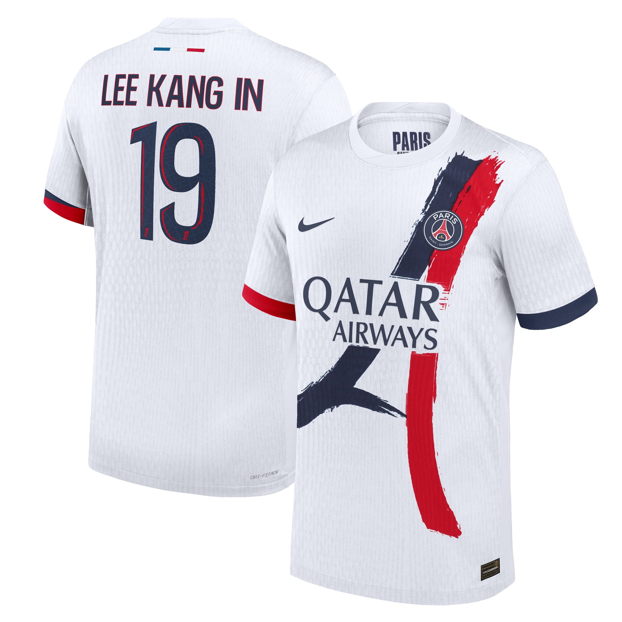 Men's Nike Lee Kang In White Paris Saint-Germain 2024/25 Away Replica ...