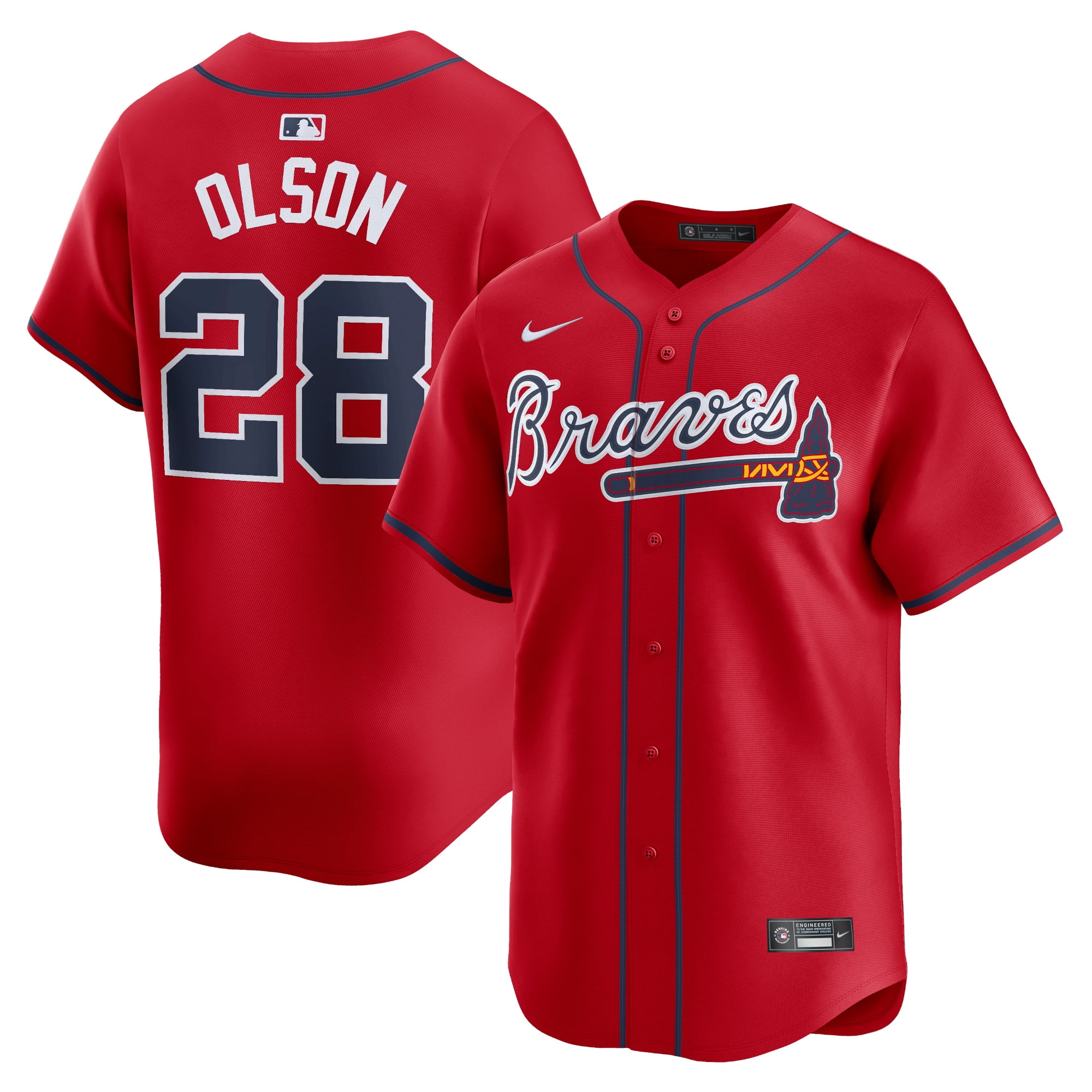 Men's Nike Matt Olson Red Atlanta Braves Alternate Limited Player ...