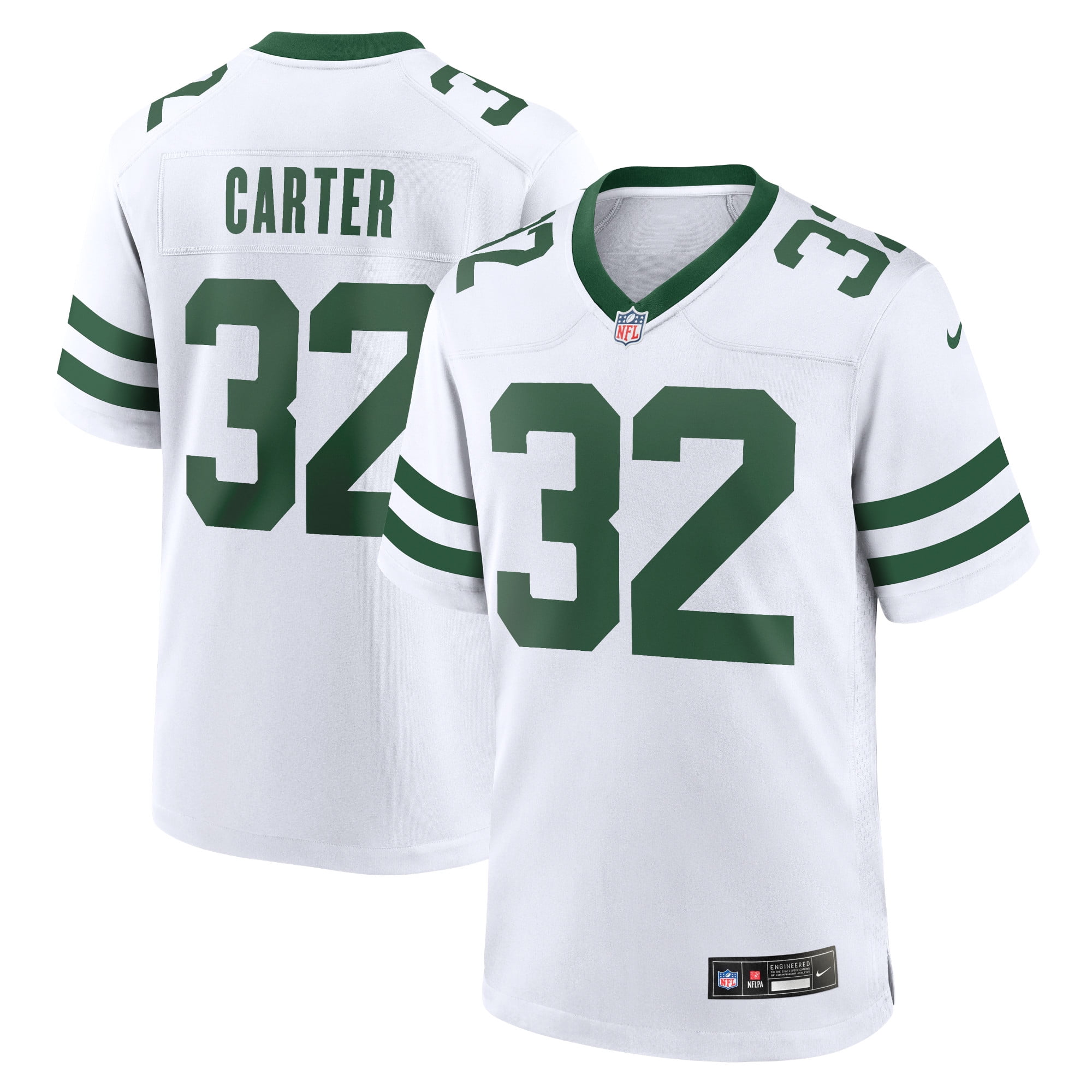 Men's Nike Michael Carter Legacy White New York Jets Game Jersey ...