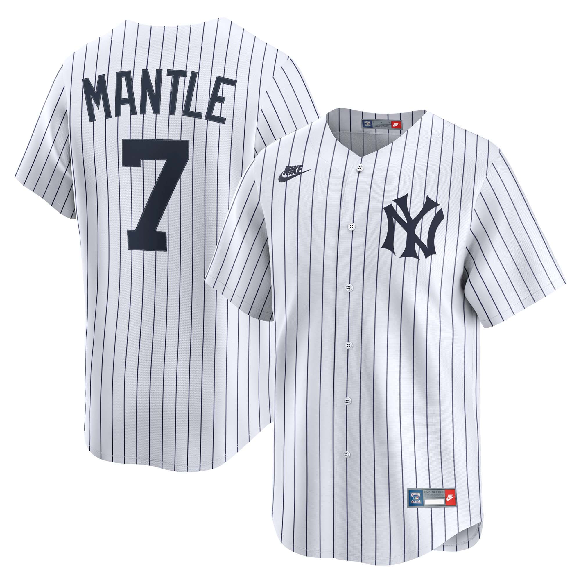 Men's Nike Mickey Mantle White New York Yankees Throwback Cooperstown ...