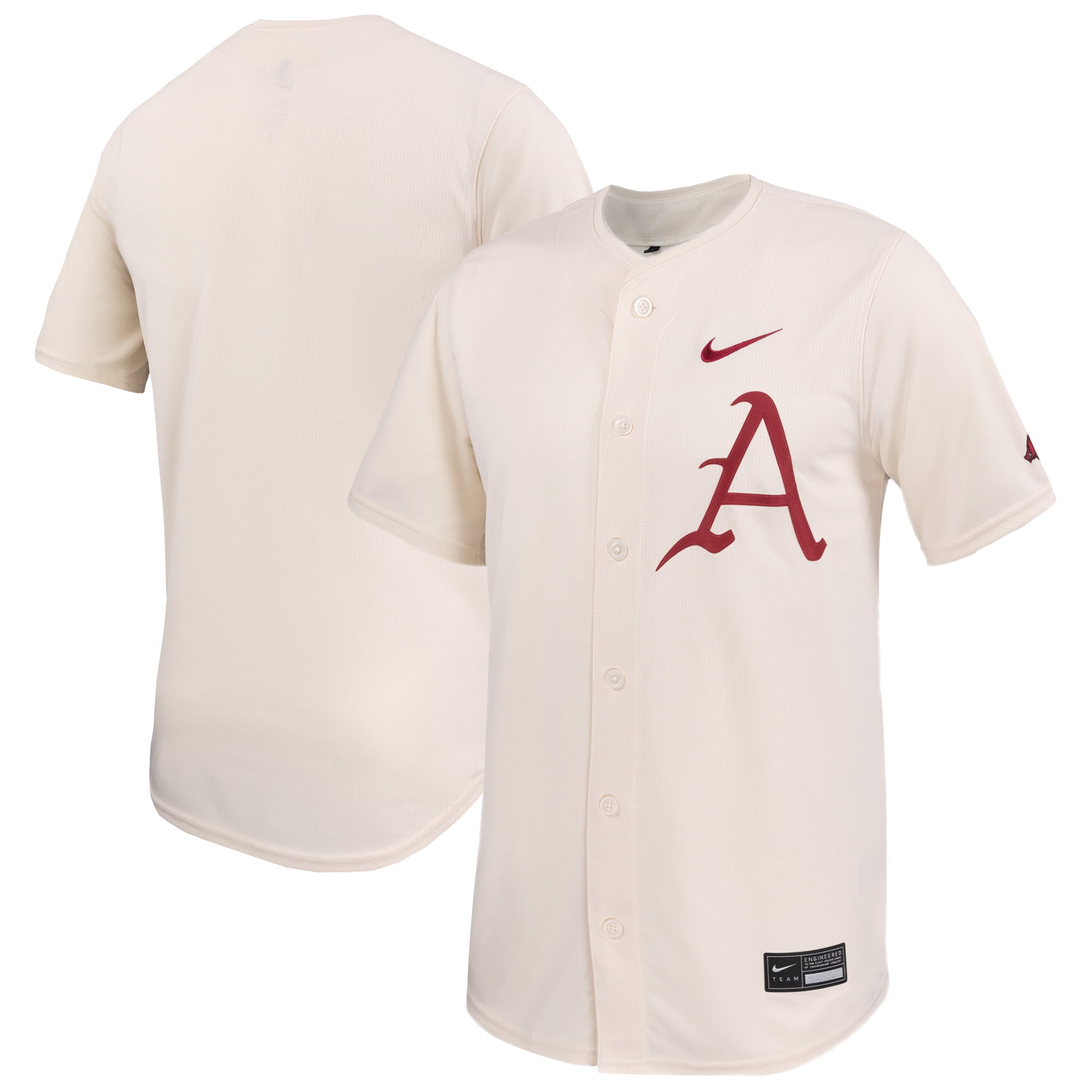 Men's Nike Natural Arkansas Razorbacks Limited Baseball Jersey ...