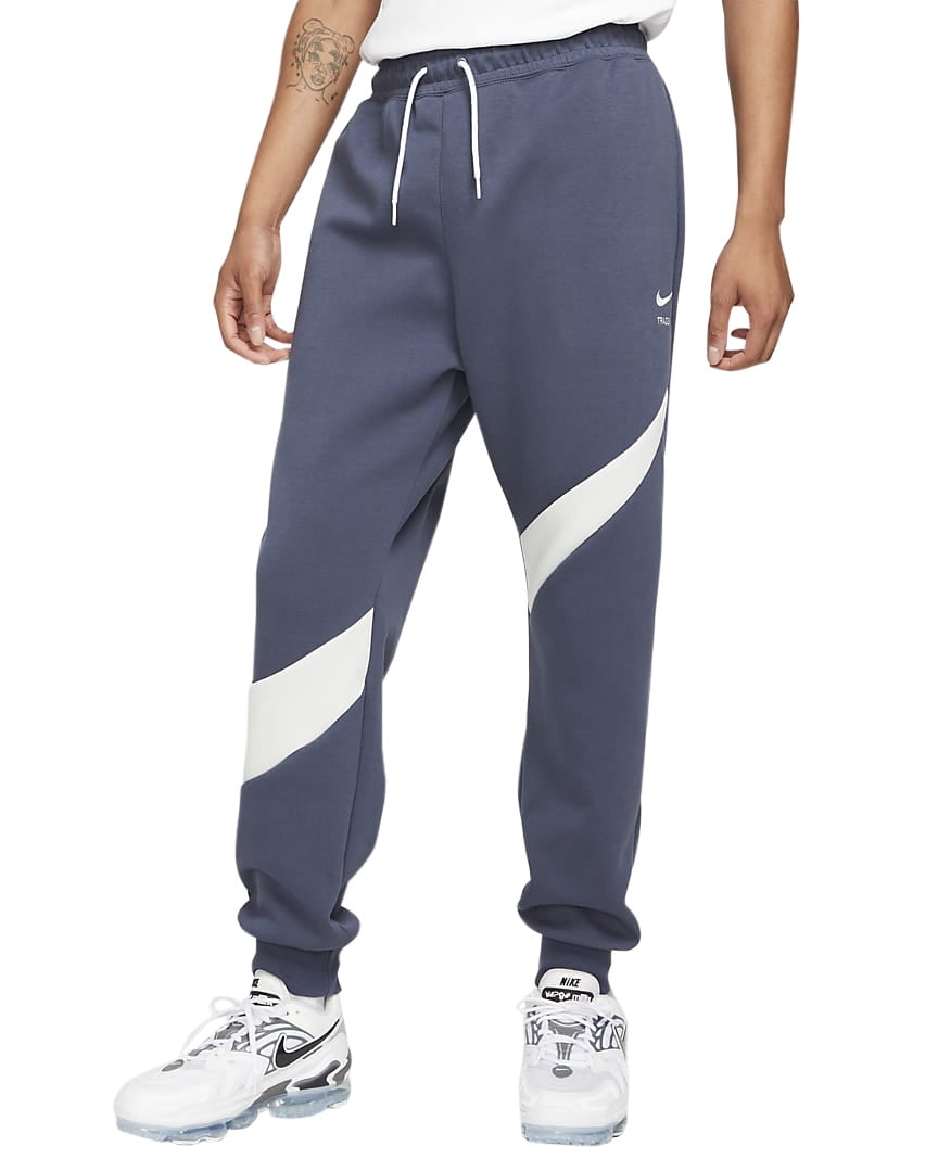 Men's Nike Navy Blue/White Sportswear Swoosh Tech Fleece Pants - L ...