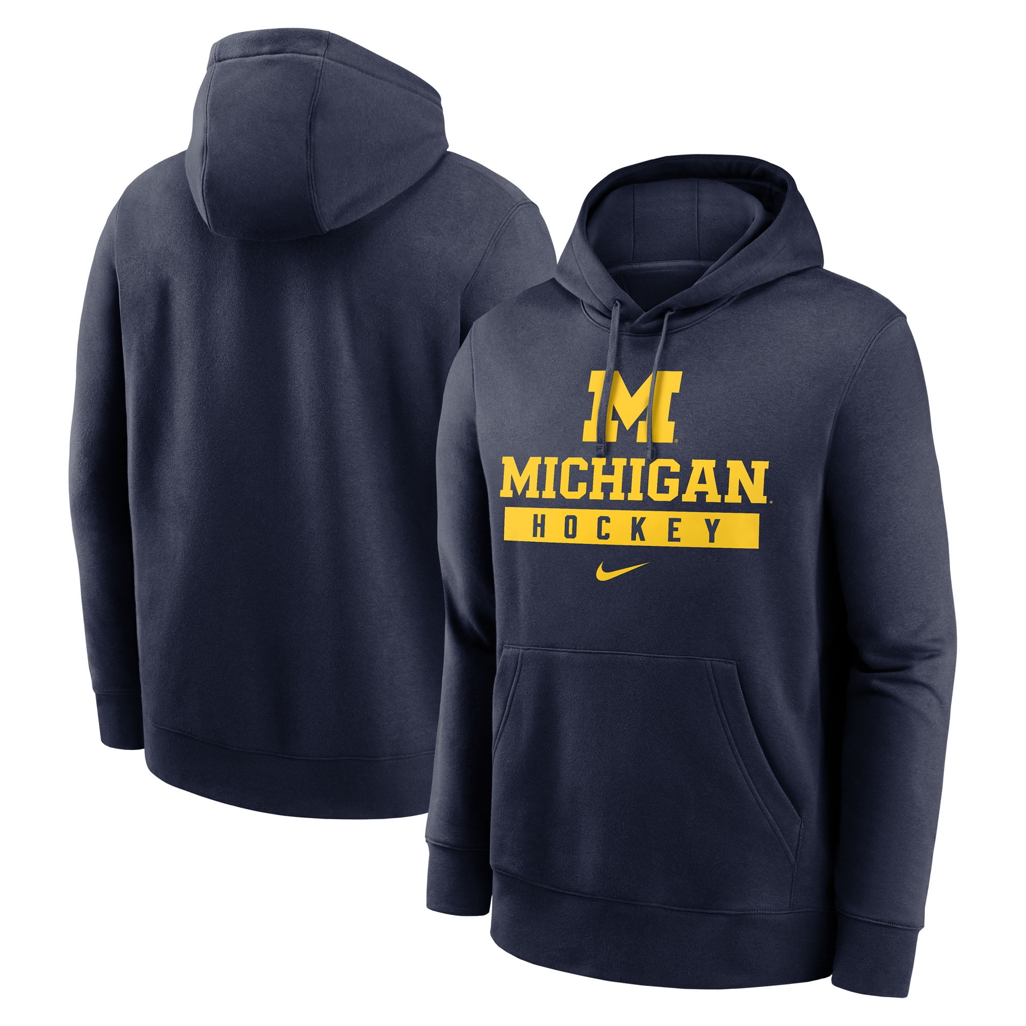 Men's Nike Navy Michigan Wolverines Hockey Stack Fleece Pullover Hoodie - Walmart.com