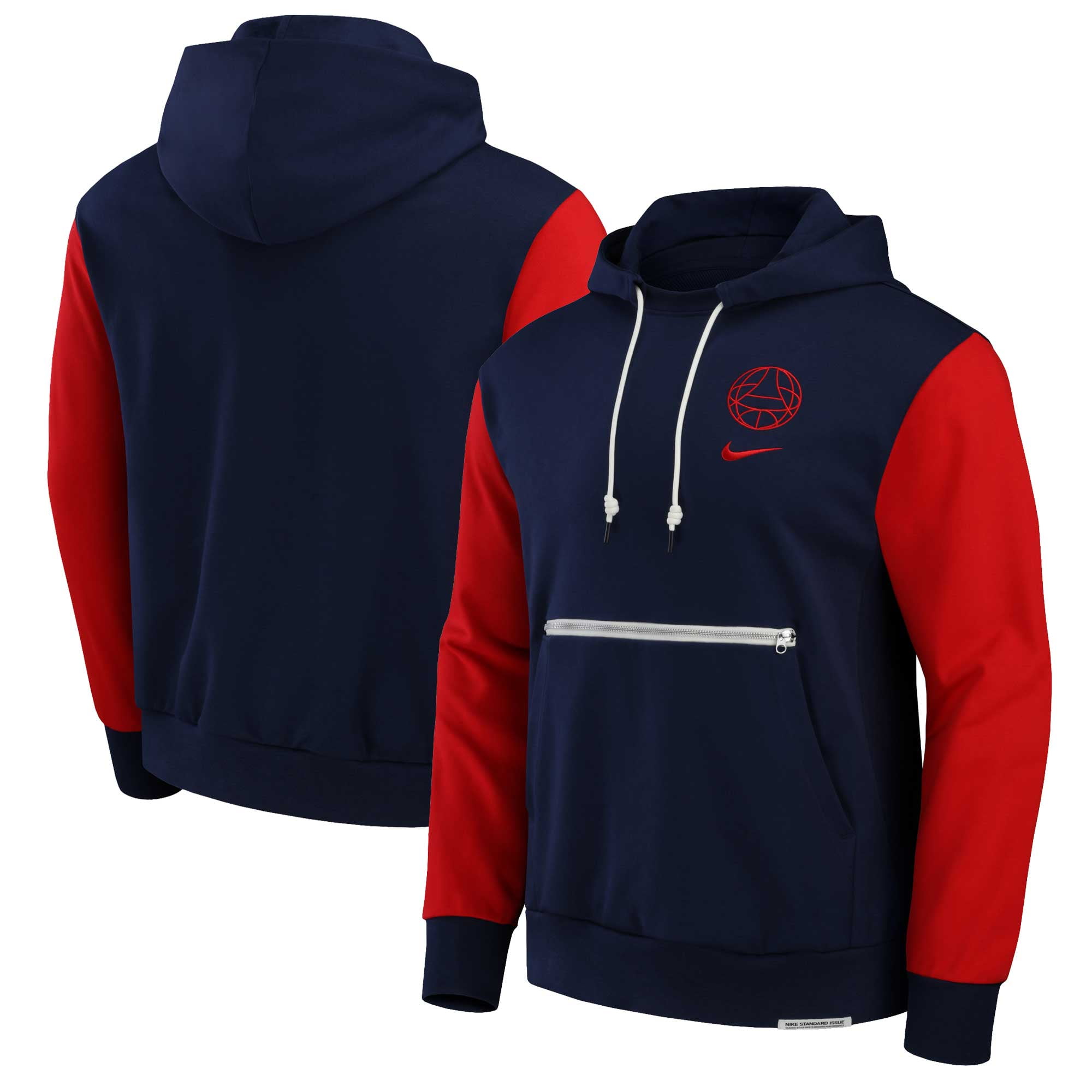 Men's Nike Navy Paris Saint-Germain Standard Issue Pullover Hoodie ...