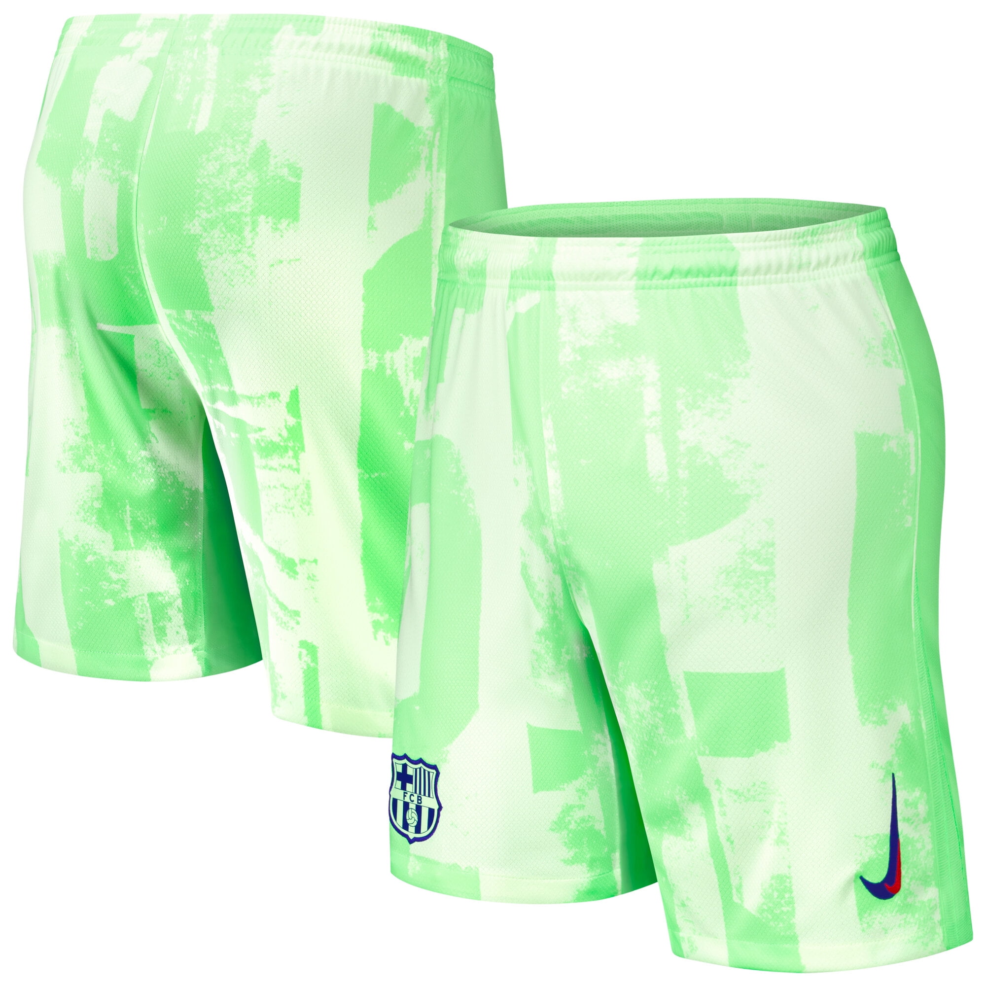 Men's Nike Neon Green Barcelona 2024/25 Third Stadium Shorts - Walmart.com