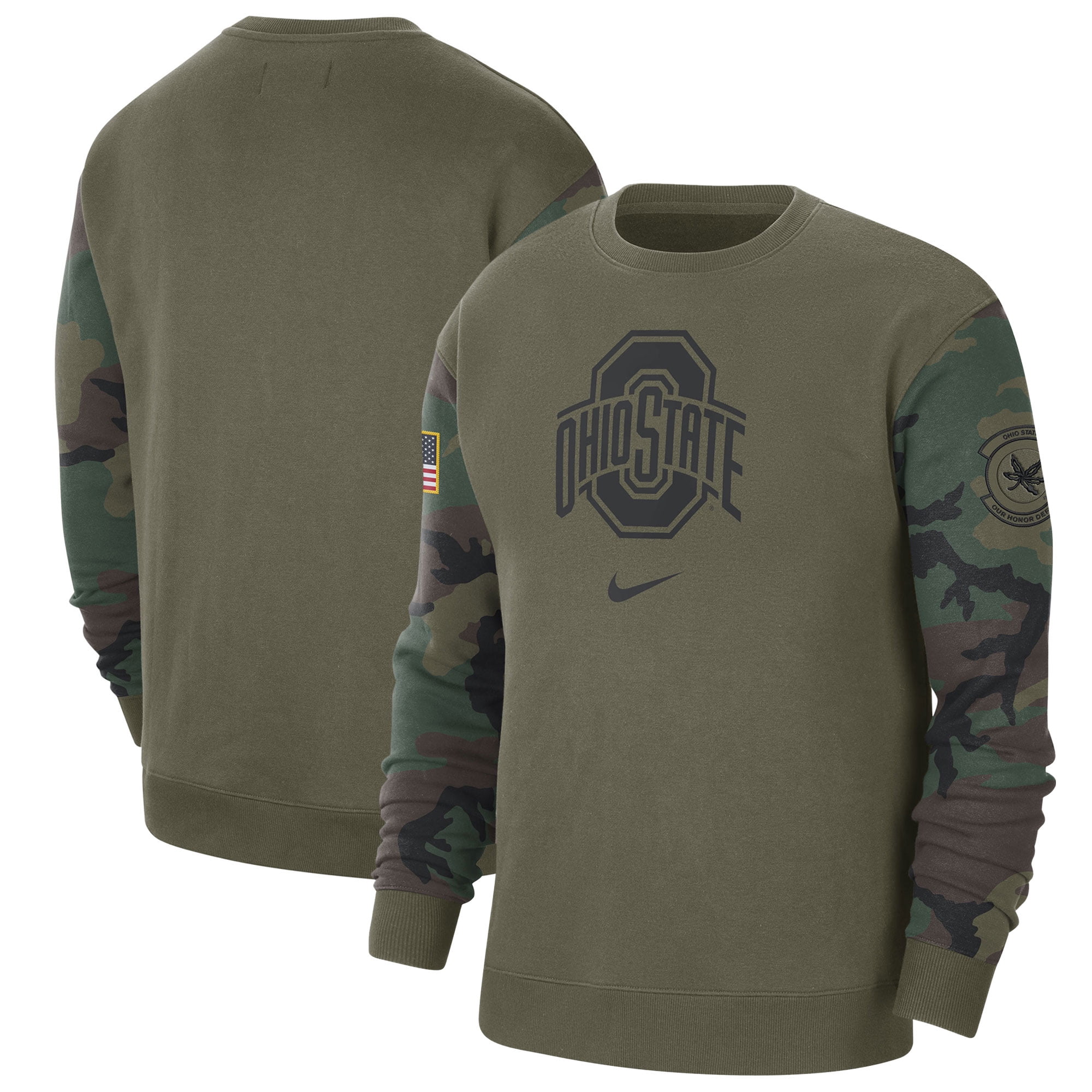 Men's Nike Olive Ohio State Buckeyes Military Pack Club Pullover Sweatshirt - Walmart.com