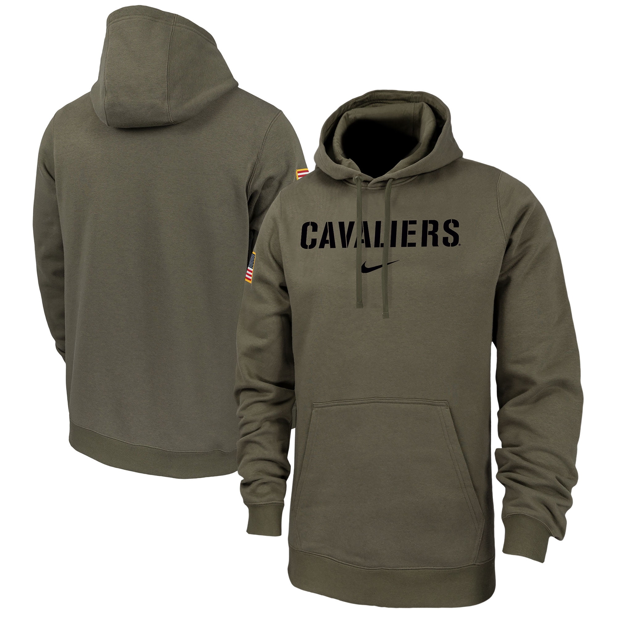Men's Nike Olive Virginia Cavaliers Military Pack Club Fleece Pullover ...